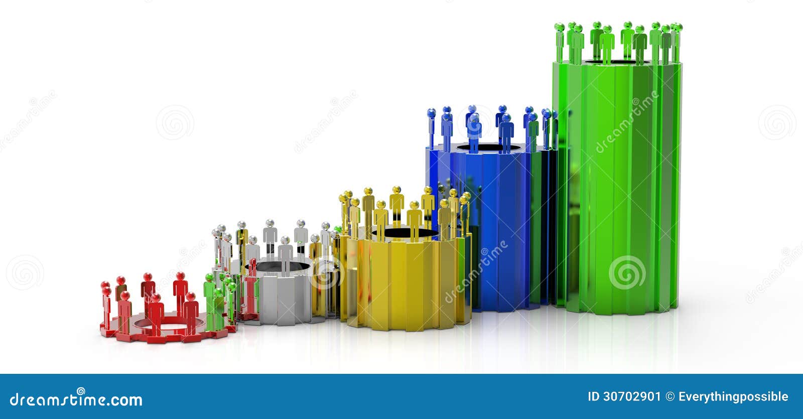 Business Cog Graph Bar Growth Stock Illustration - Illustration of ...