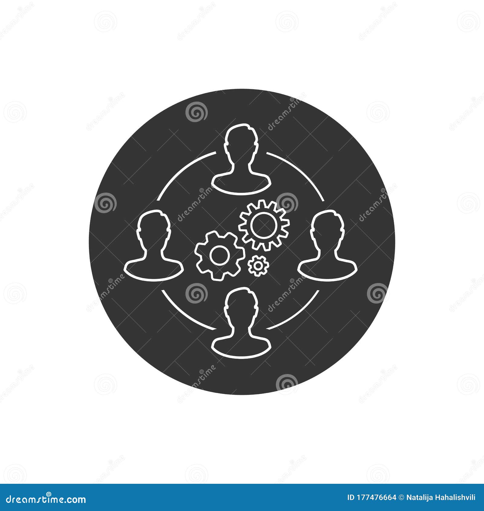 Business Collaborate Line Icon Vector Image in Modern Flat Stock Vector ...