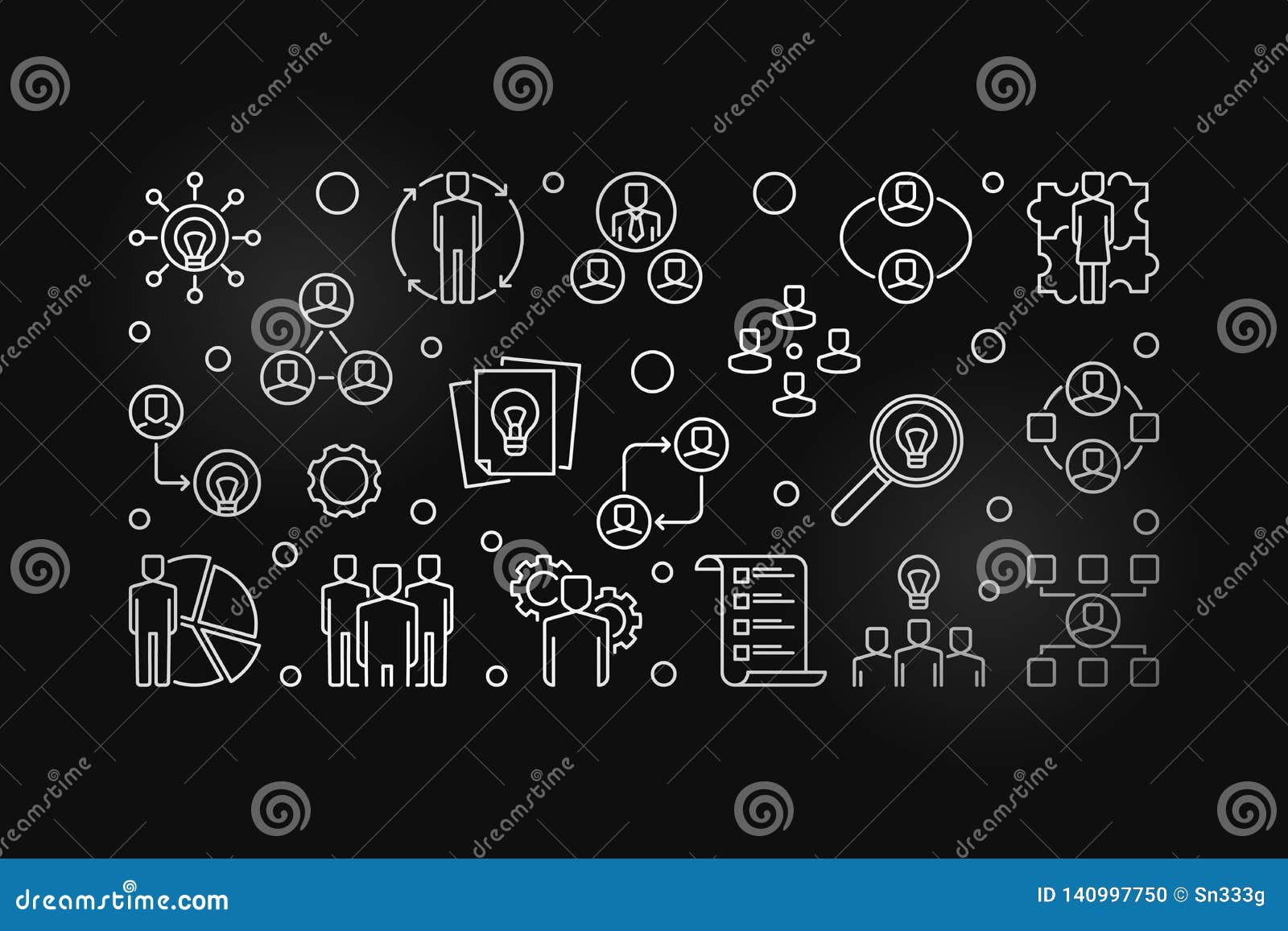 Business Collaboration Line Modern Banner. Vector Illustration Stock ...