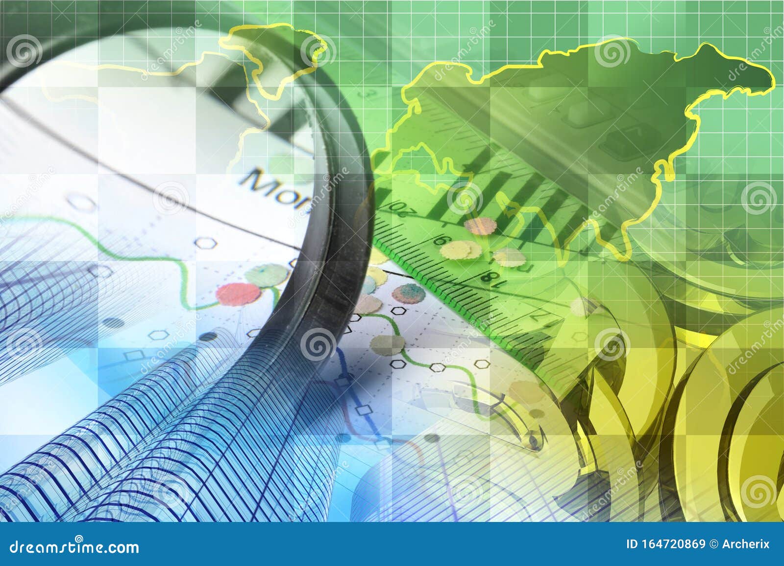 Mail Signs, Graph and Buildings Stock Image - Image of accounting ...