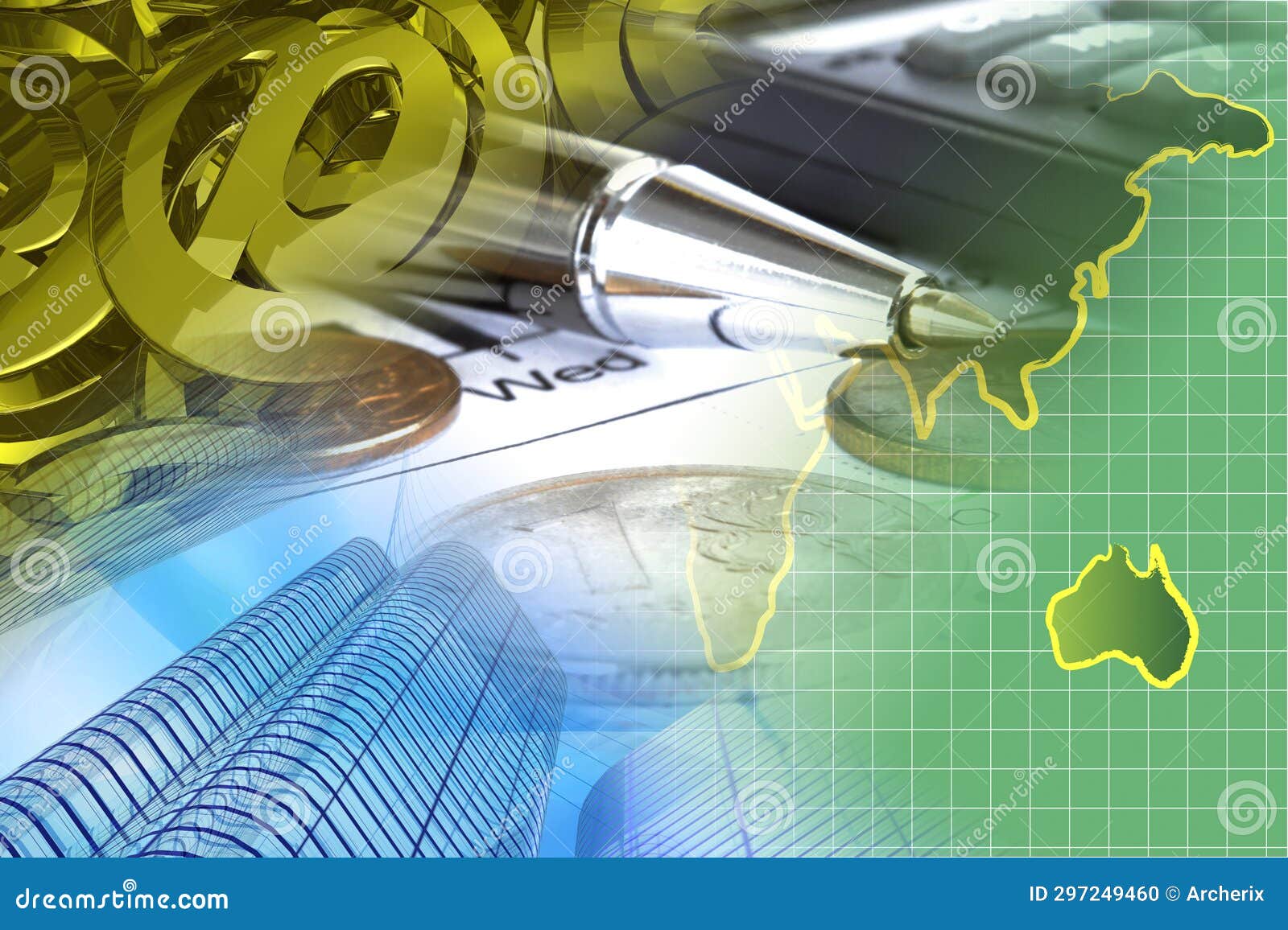 Business collage stock illustration. Illustration of commerce - 297249460