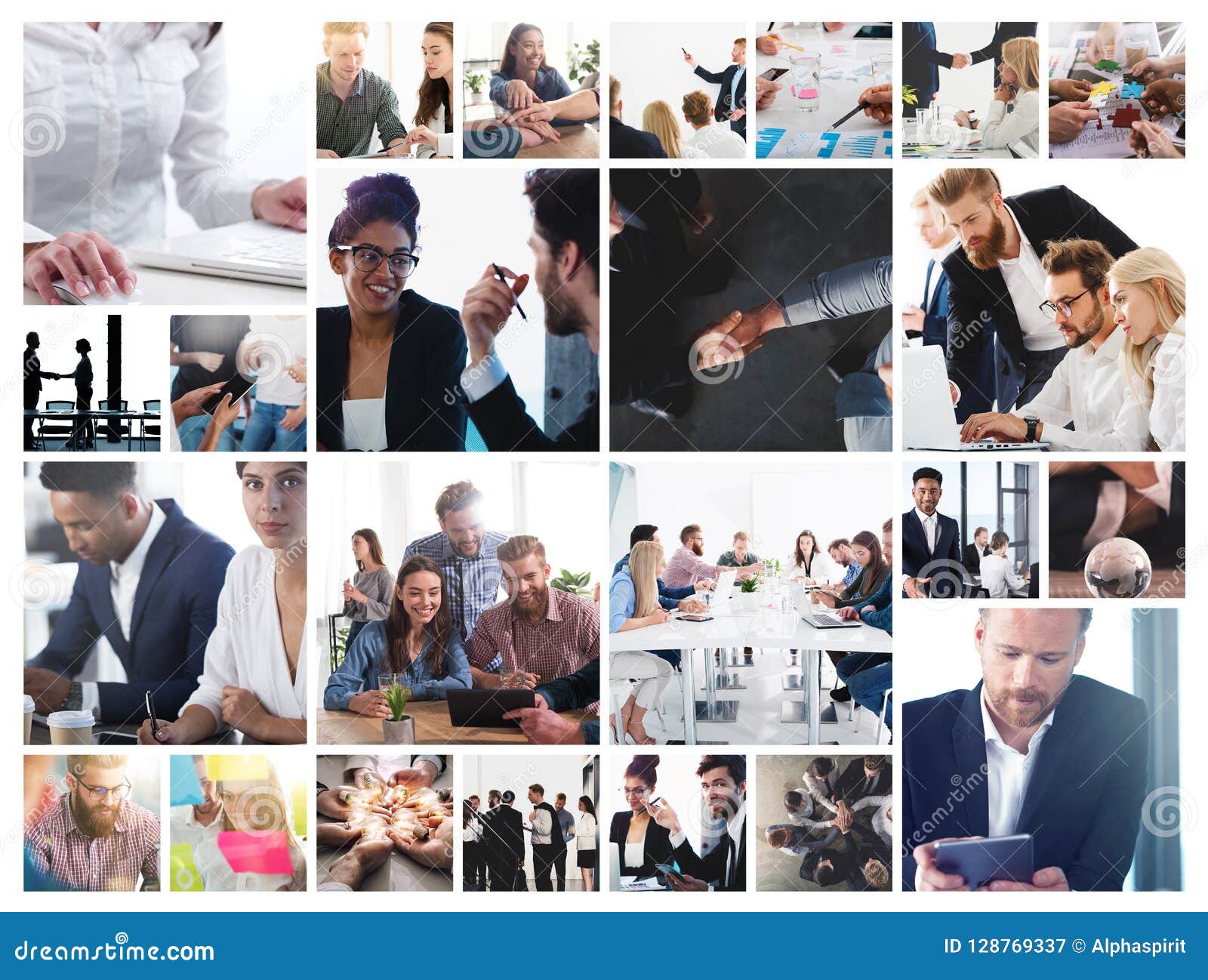 Business Collage with Scene of Business Person at Work Stock Image ...