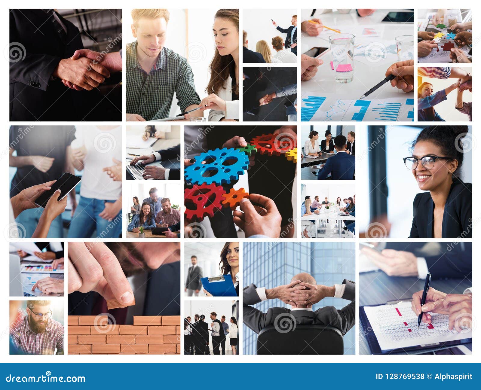 Business Collage with Scene of Business Person at Work Stock Photo ...