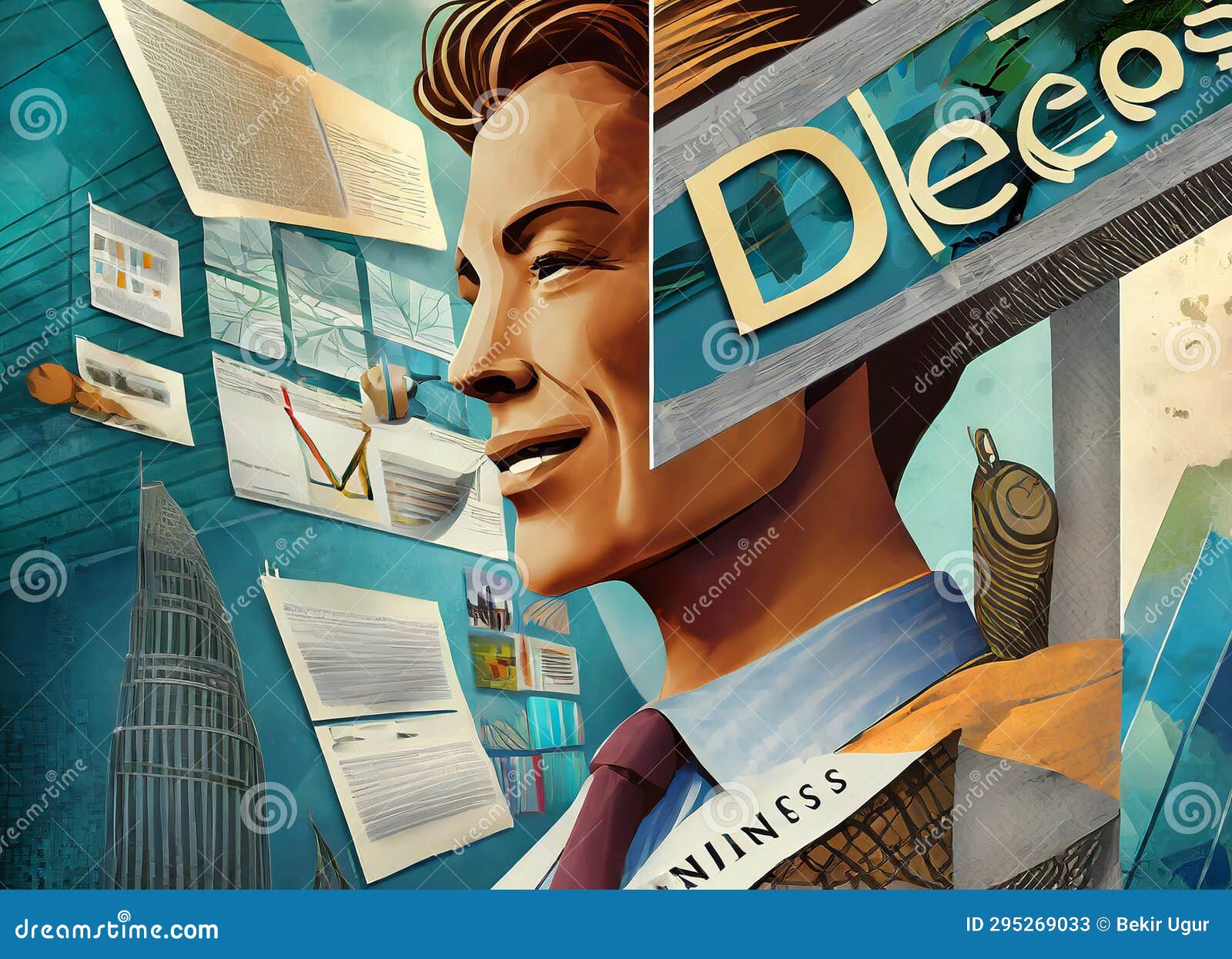 Business Collage with Text and Web Pages Stock Illustration ...