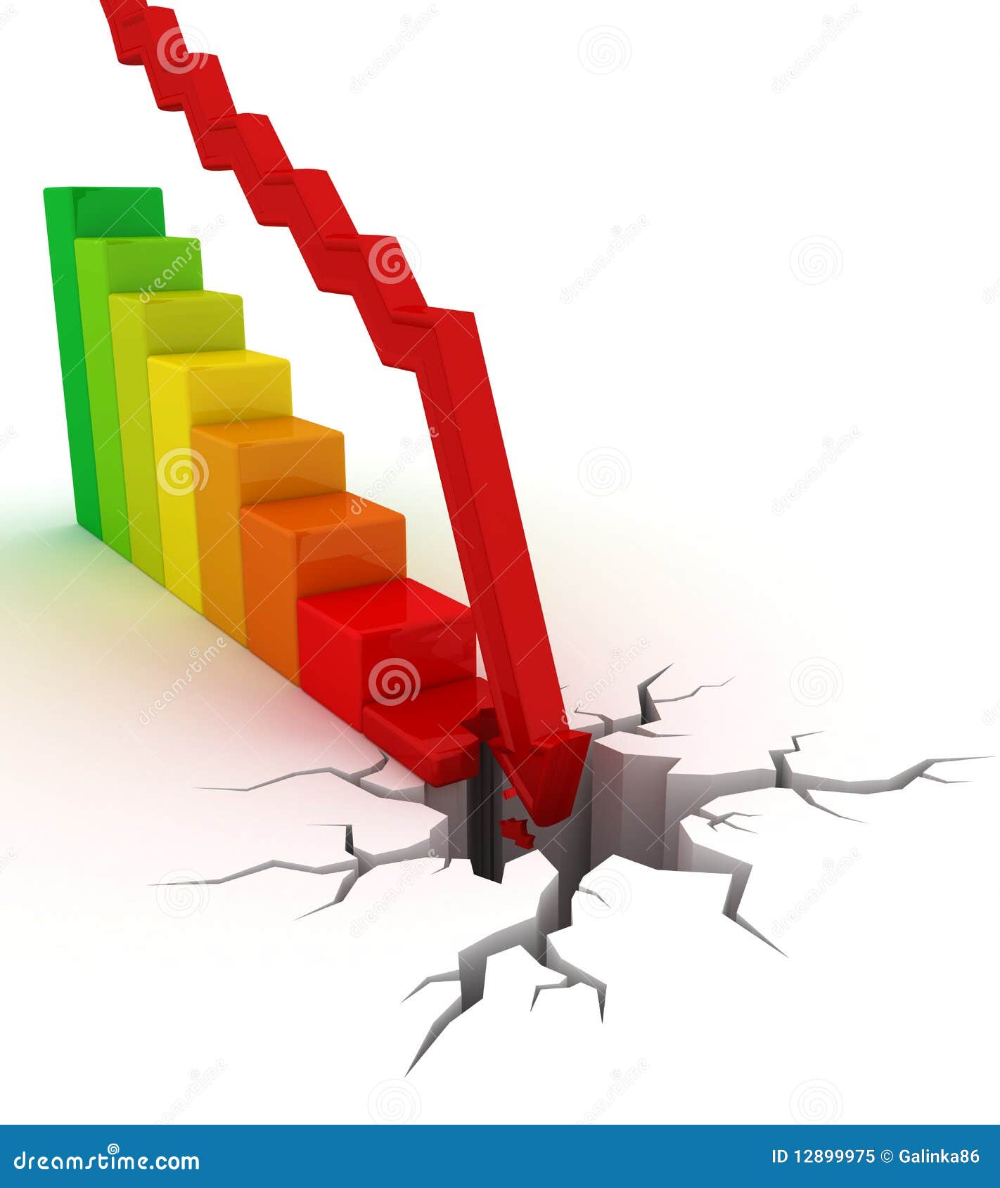 Business collapse stock illustration. Illustration of cube - 12899975