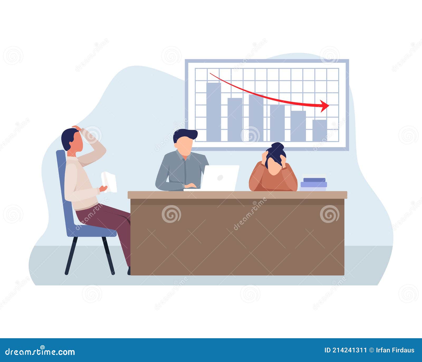 Business Collapse Illustration Stock Vector - Illustration of coronavirus, graph: 214241311