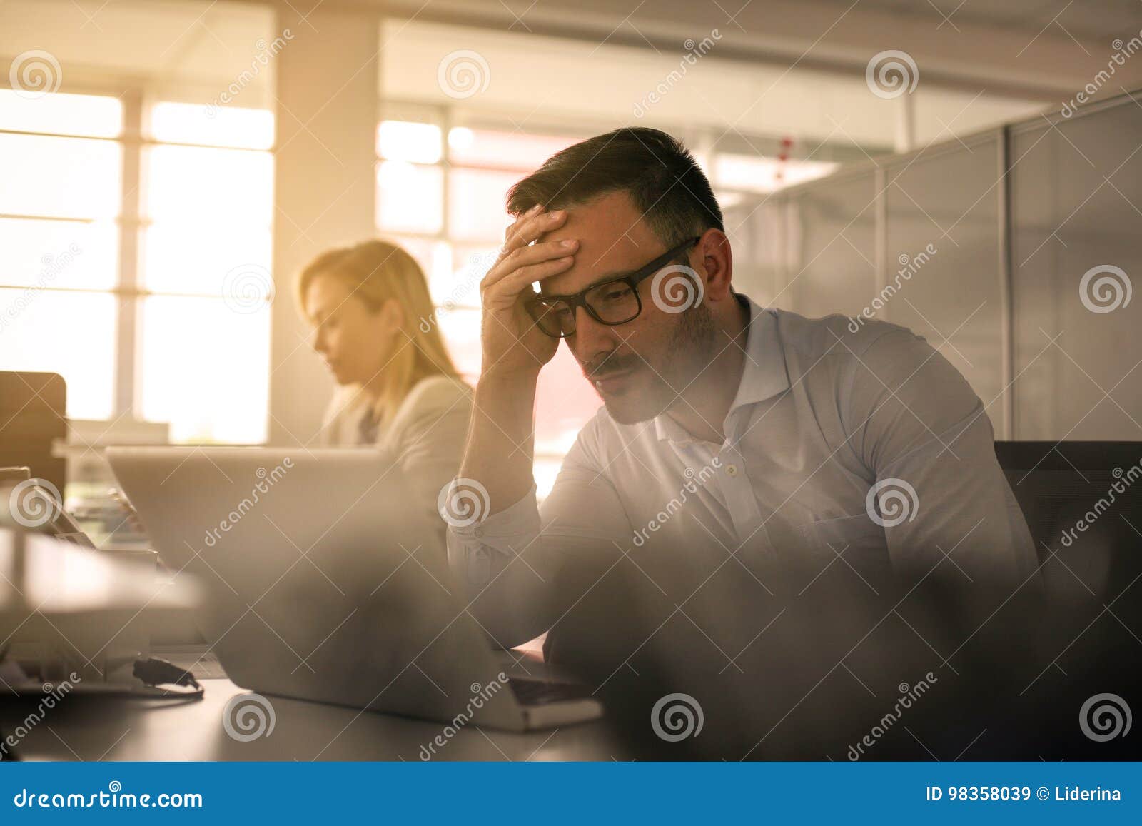 Business Colleague Working in Office. Stock Image - Image of ...