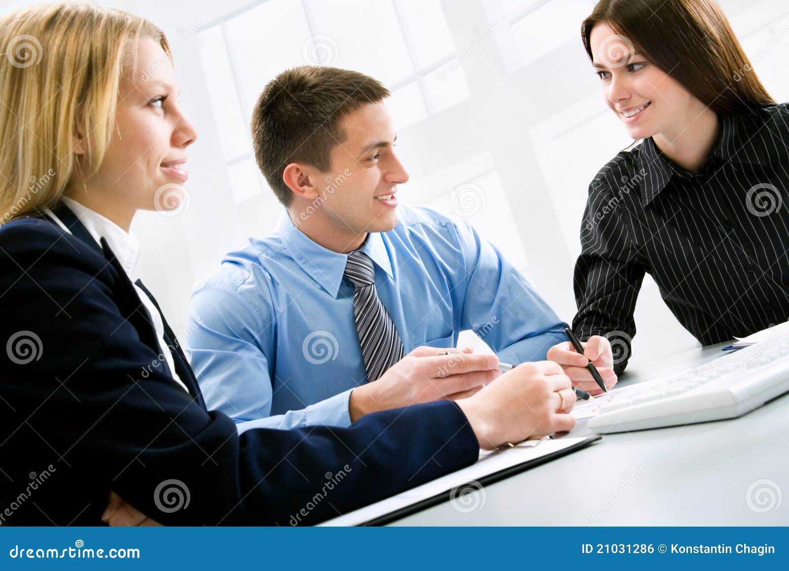 Business colleagues stock photo. Image of middle, discussing - 21031286