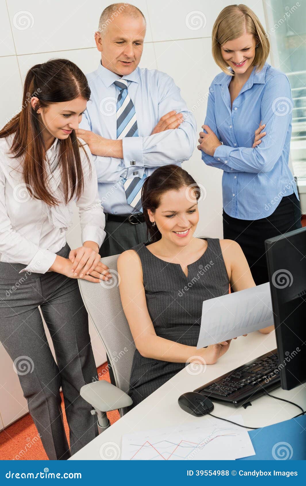 Business Colleagues Discussing in Office Stock Photo - Image of office ...