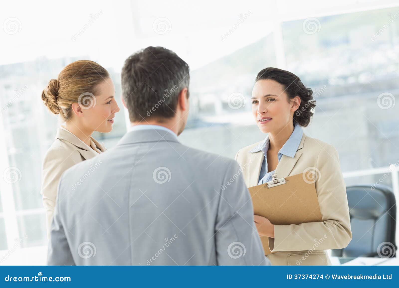 Business Colleagues in Discussion at Office Stock Photo - Image of ...