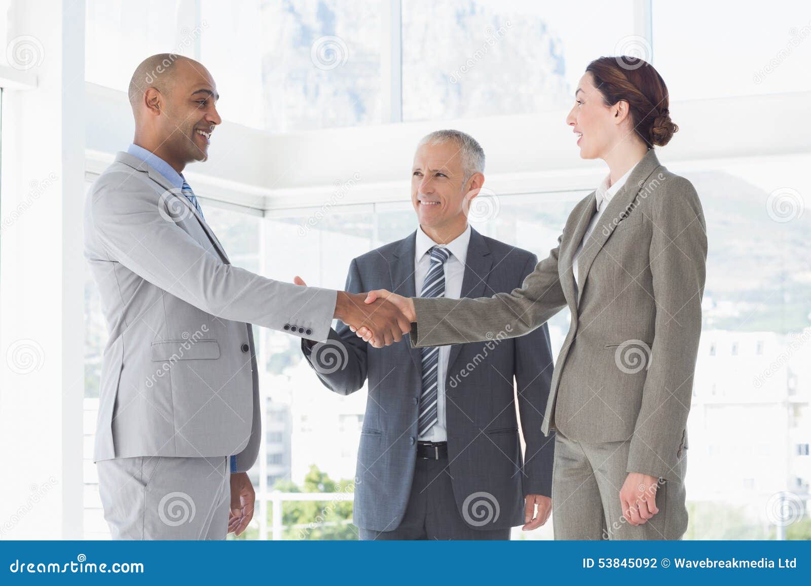 Business Colleagues Greeting Each Other Stock Photo - Image of ...