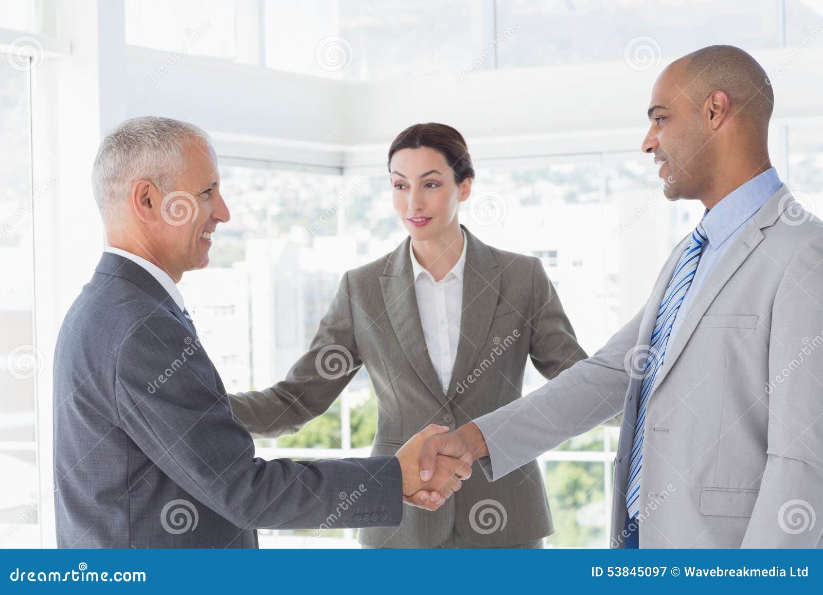 Business Colleagues Greeting Each Other Stock Image - Image of business ...