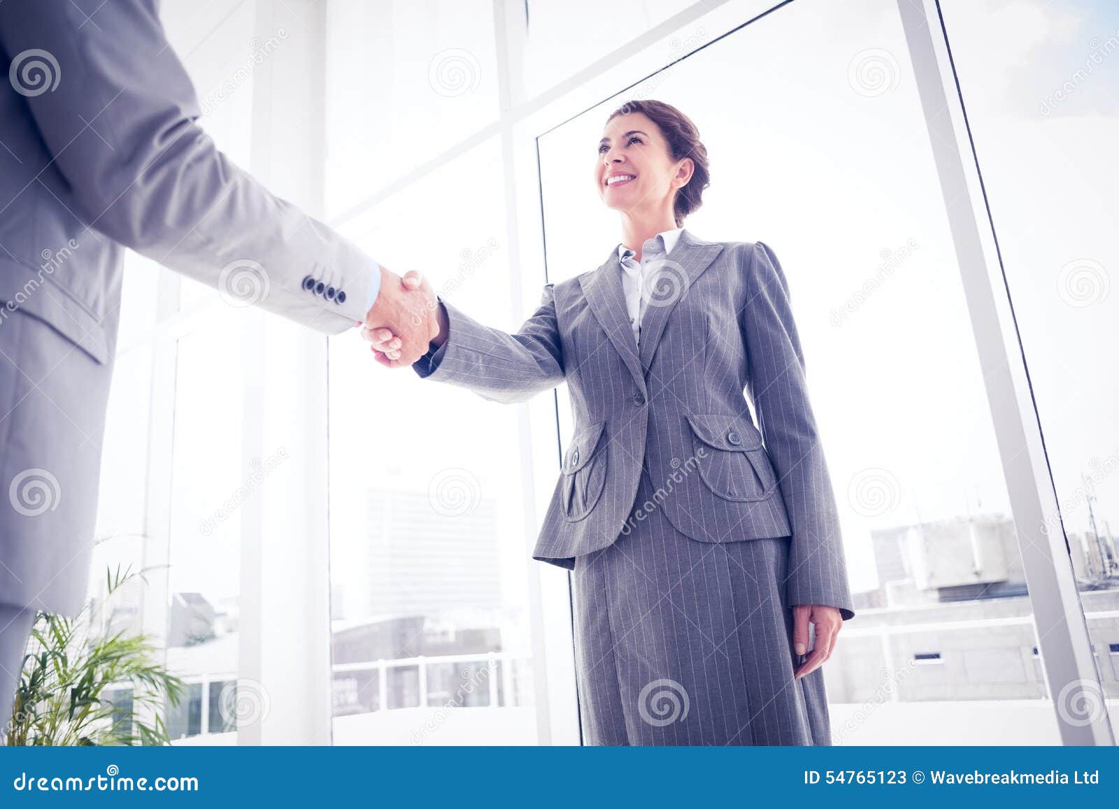 Business Colleagues Greeting Each Other Stock Image - Image of cheerful ...