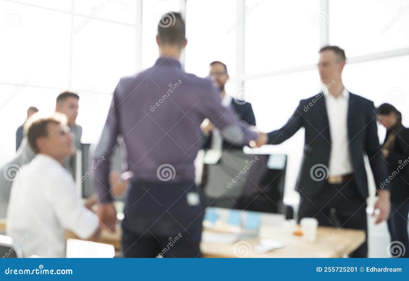 Business Colleagues Greeting Each Other at the Workplace Stock Image ...