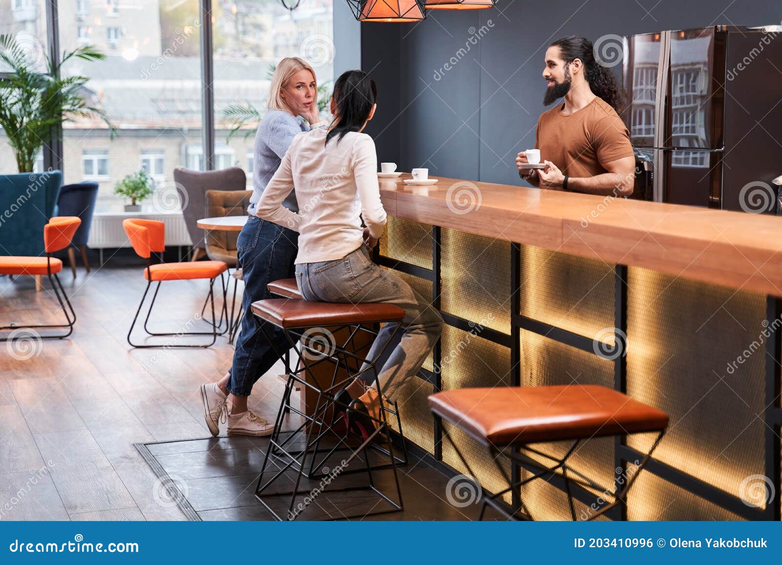 Colleagues Having Coffee or Tea Break Stock Photo - Image of coworking ...