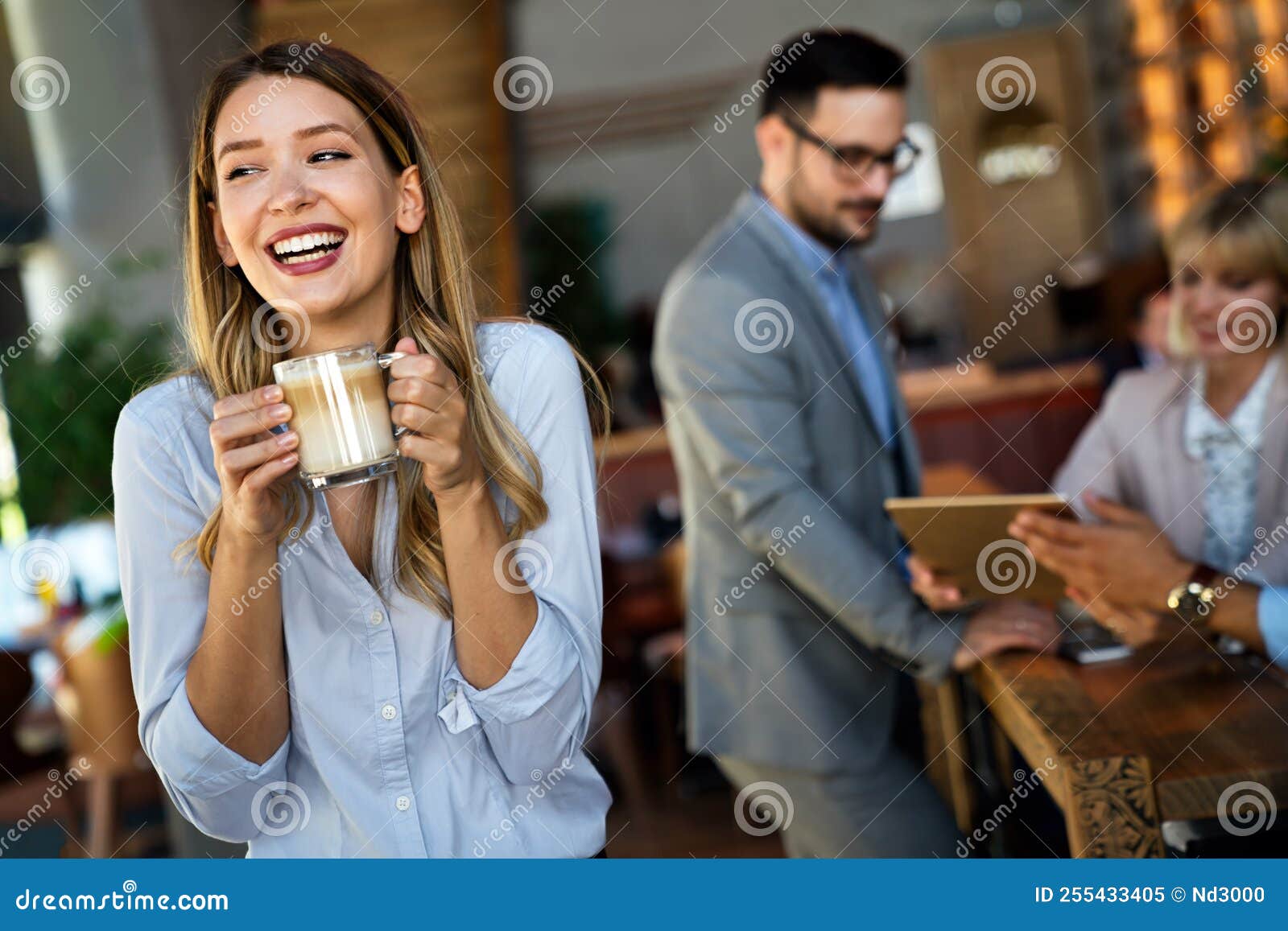 Business Colleagues Having Conversation during Coffee Break Stock Image ...