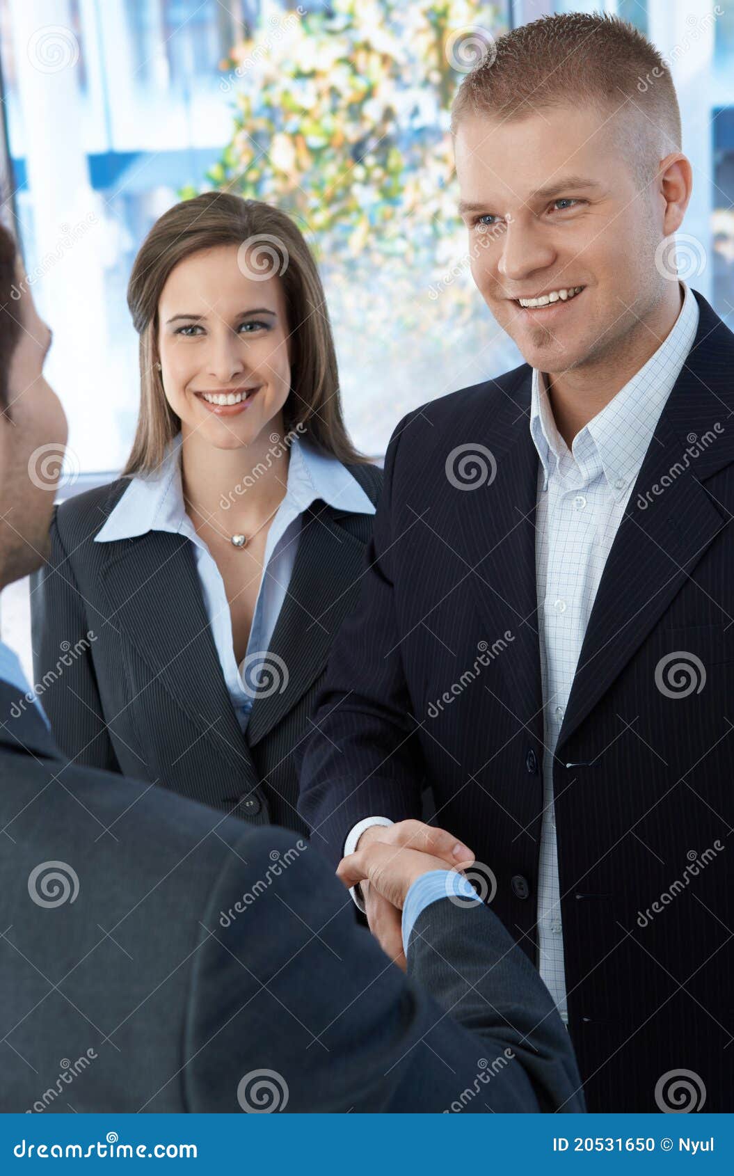 Business Colleagues Introducing Stock Photo - Image of group ...