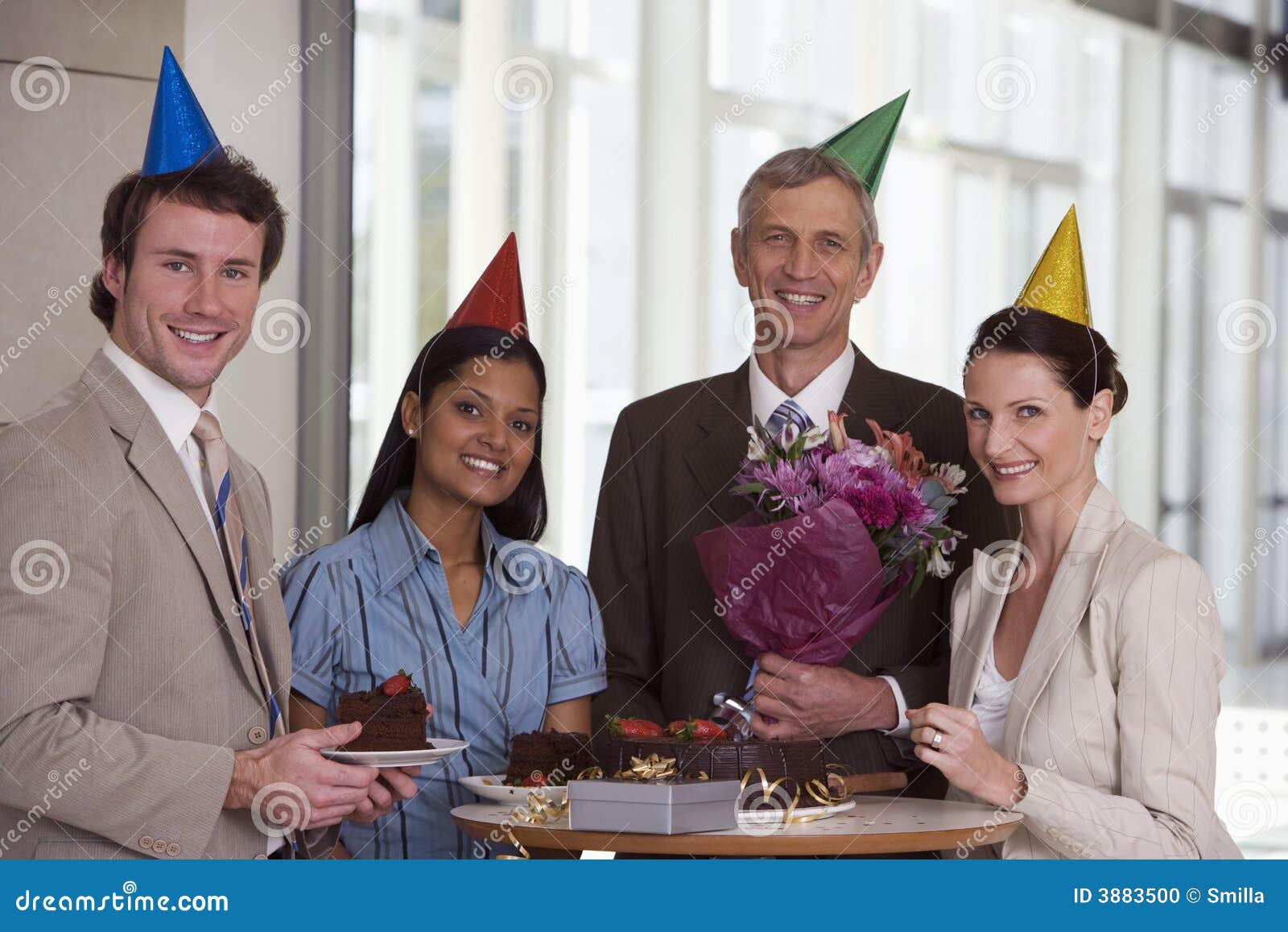 Business Colleagues at Office Party Stock Photo - Image of ethnic ...