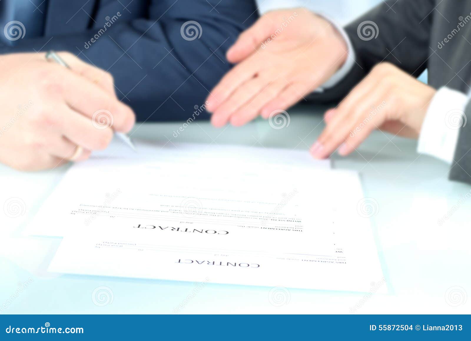 Business Colleagues Signing a Contract Stock Photo - Image of ...