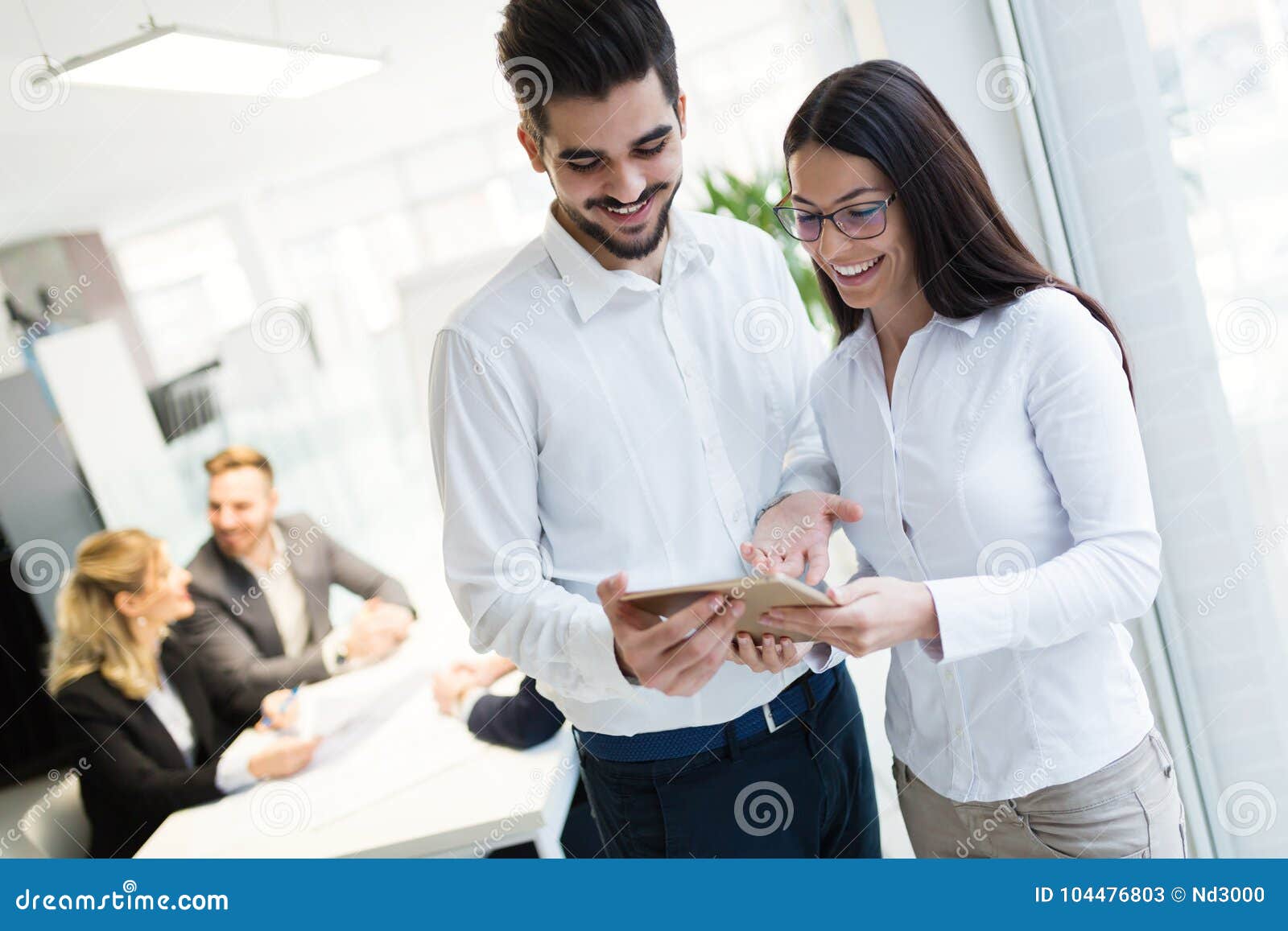Business Colleagues at Their Workplace in Office Stock Image - Image of ...