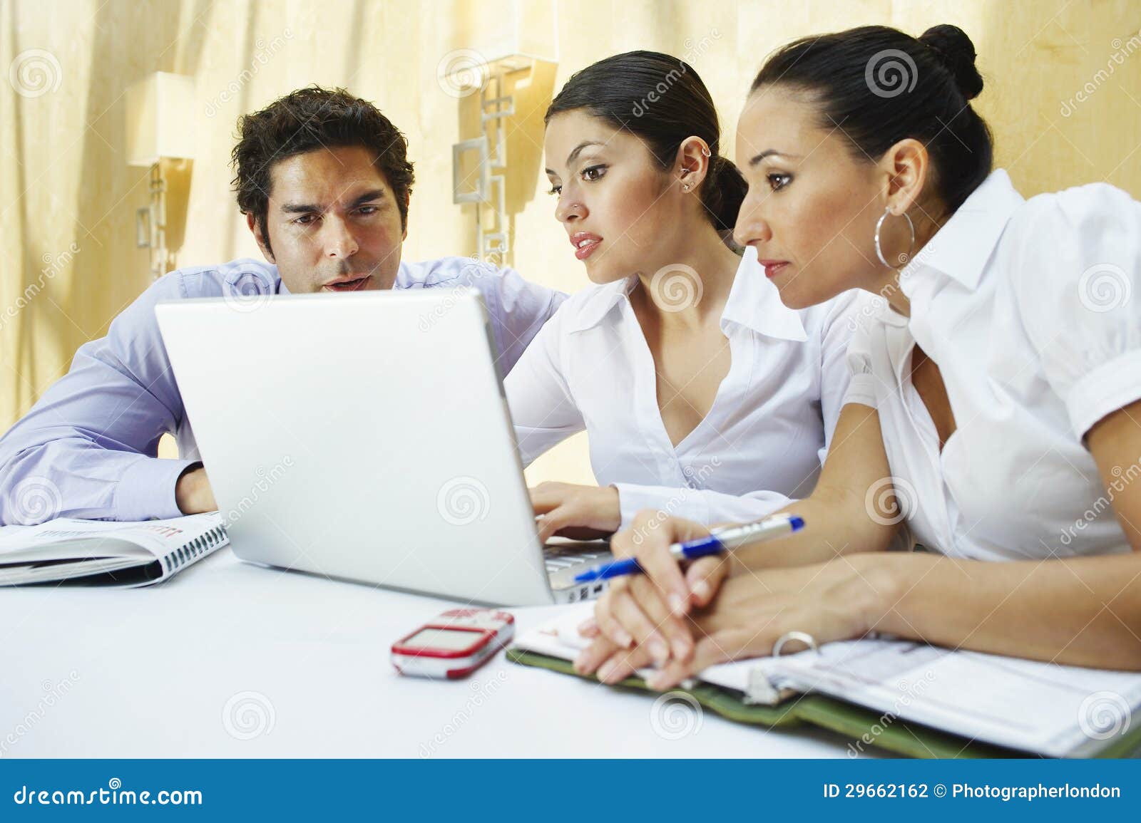 Business Colleagues Using Laptop Stock Photo - Image of adult, coworker ...