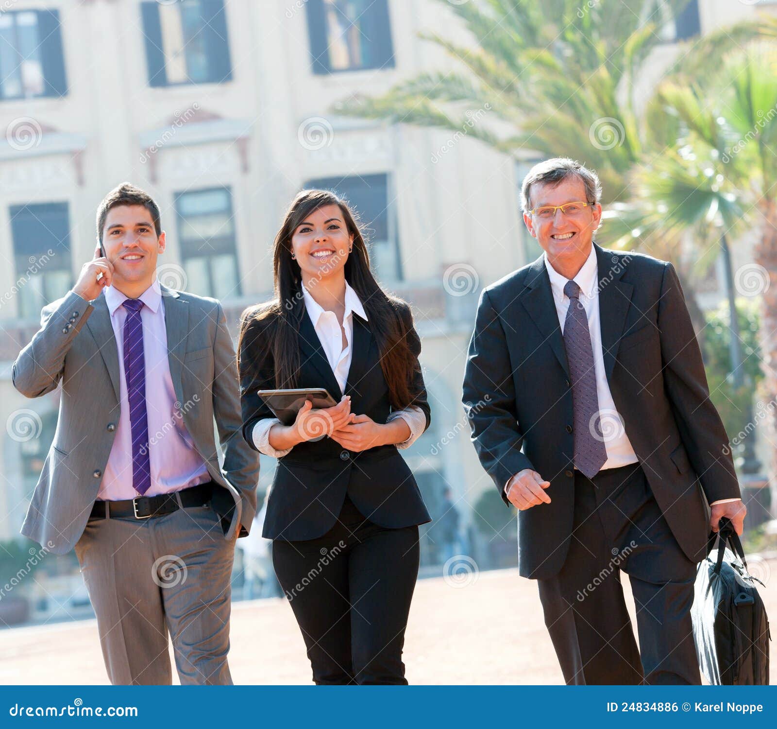 Business Colleagues Walking Outdoors. Stock Photo - Image of colleagues ...