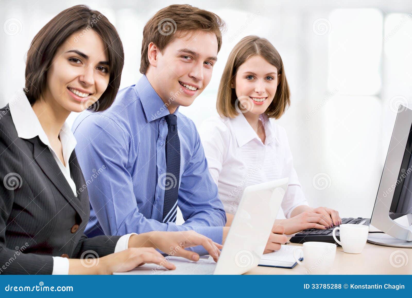 Business collegues stock photo. Image of computer, group - 33785288