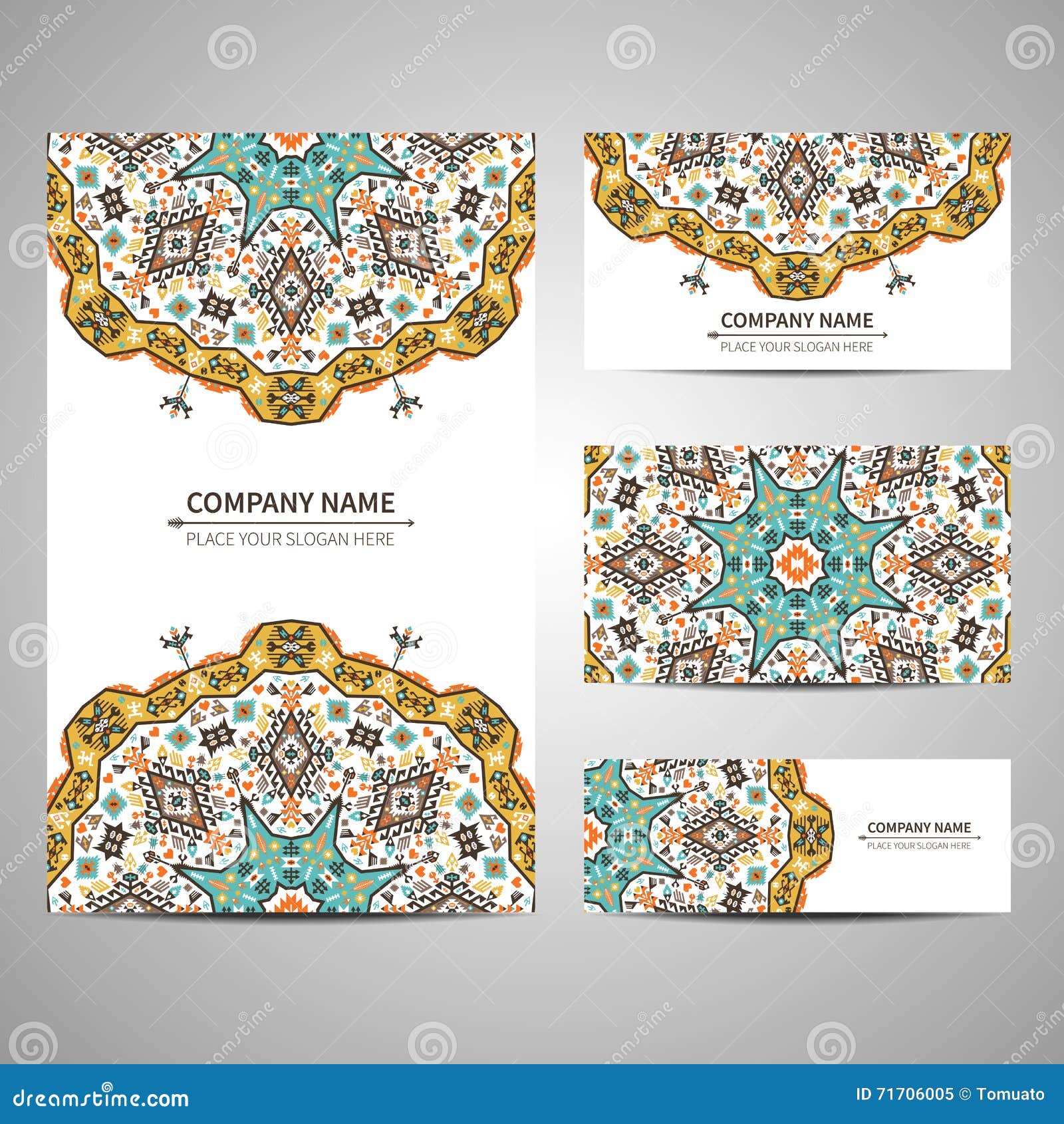 Business Colorful Card Template. Vector Illustration in Native Style ...