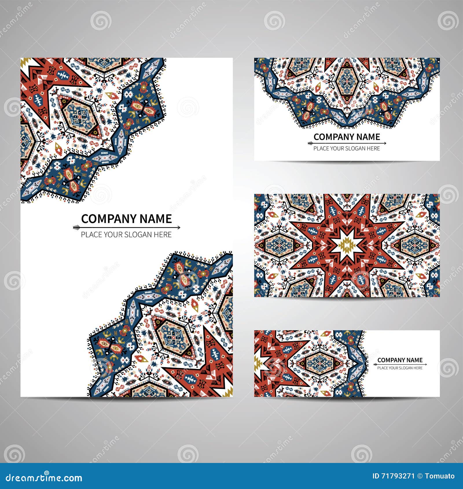 Business Colorful Card Template. Vector Illustration in Native Style ...