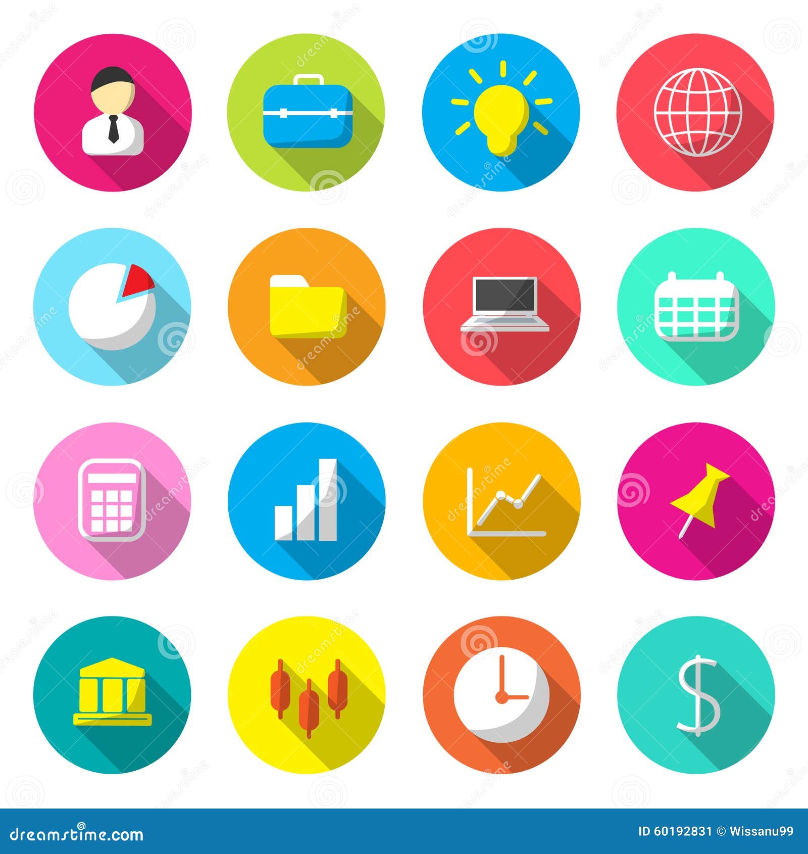 Business Colorful icons. stock vector. Illustration of connection ...