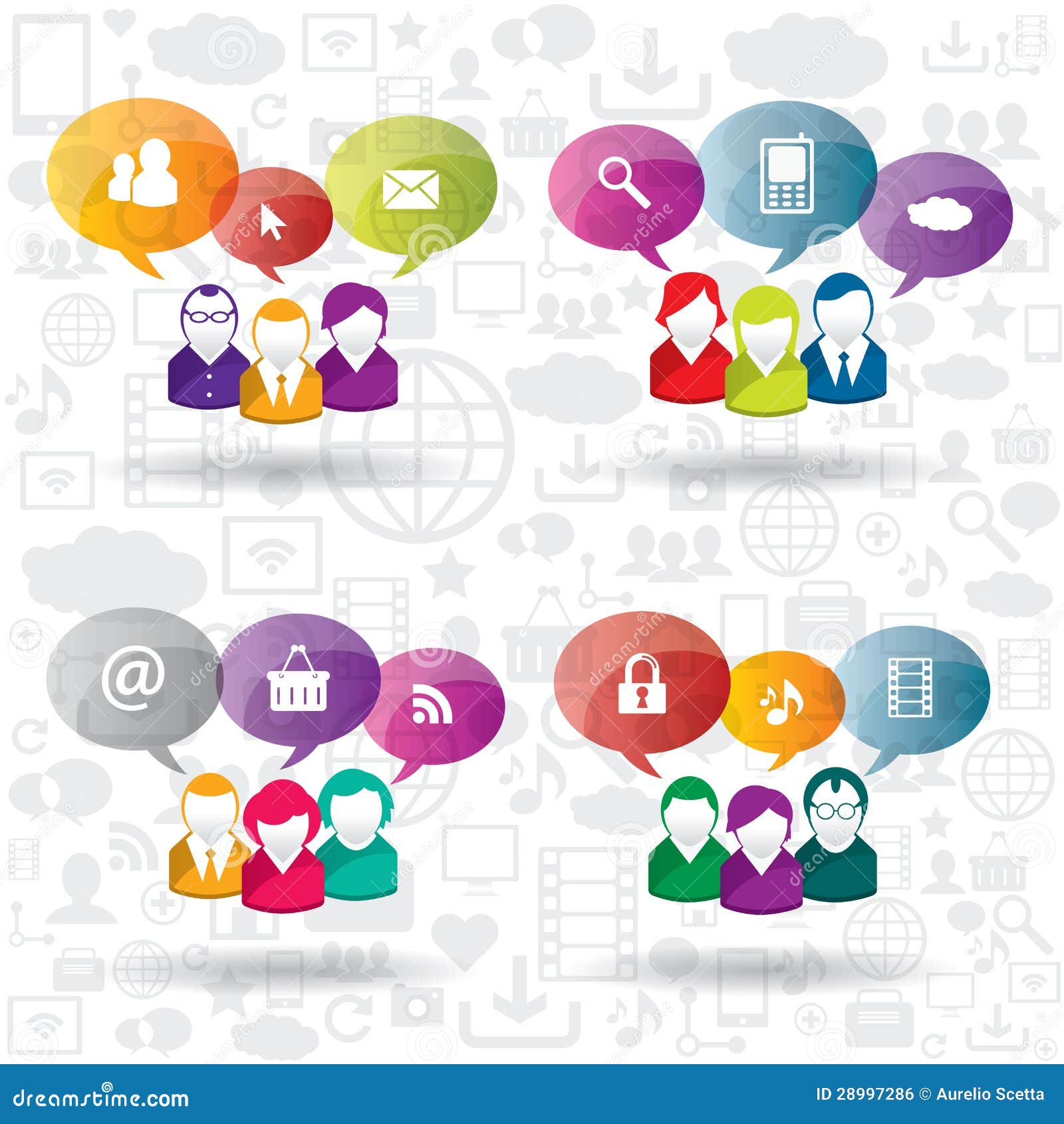 Speech Bubble and Business Communication Stock Vector - Illustration of ...