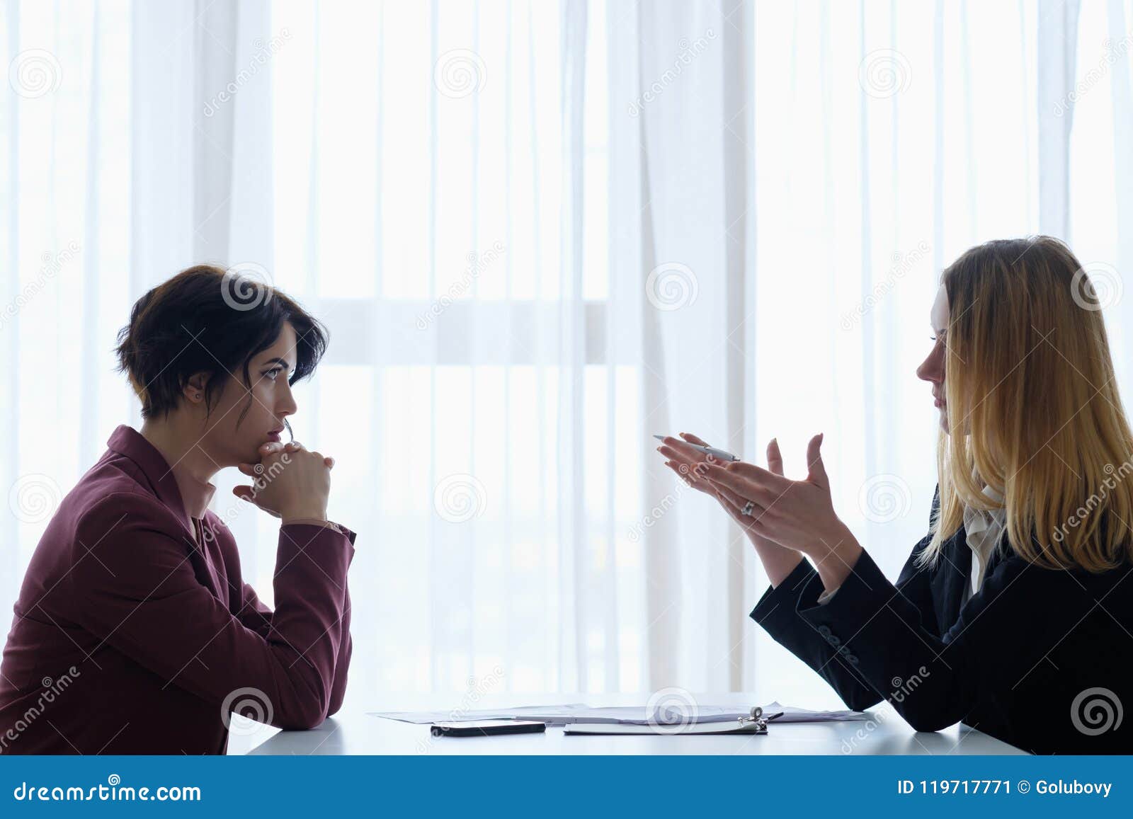Business Communication Boss Worker Conversation Stock Image - Image of ...