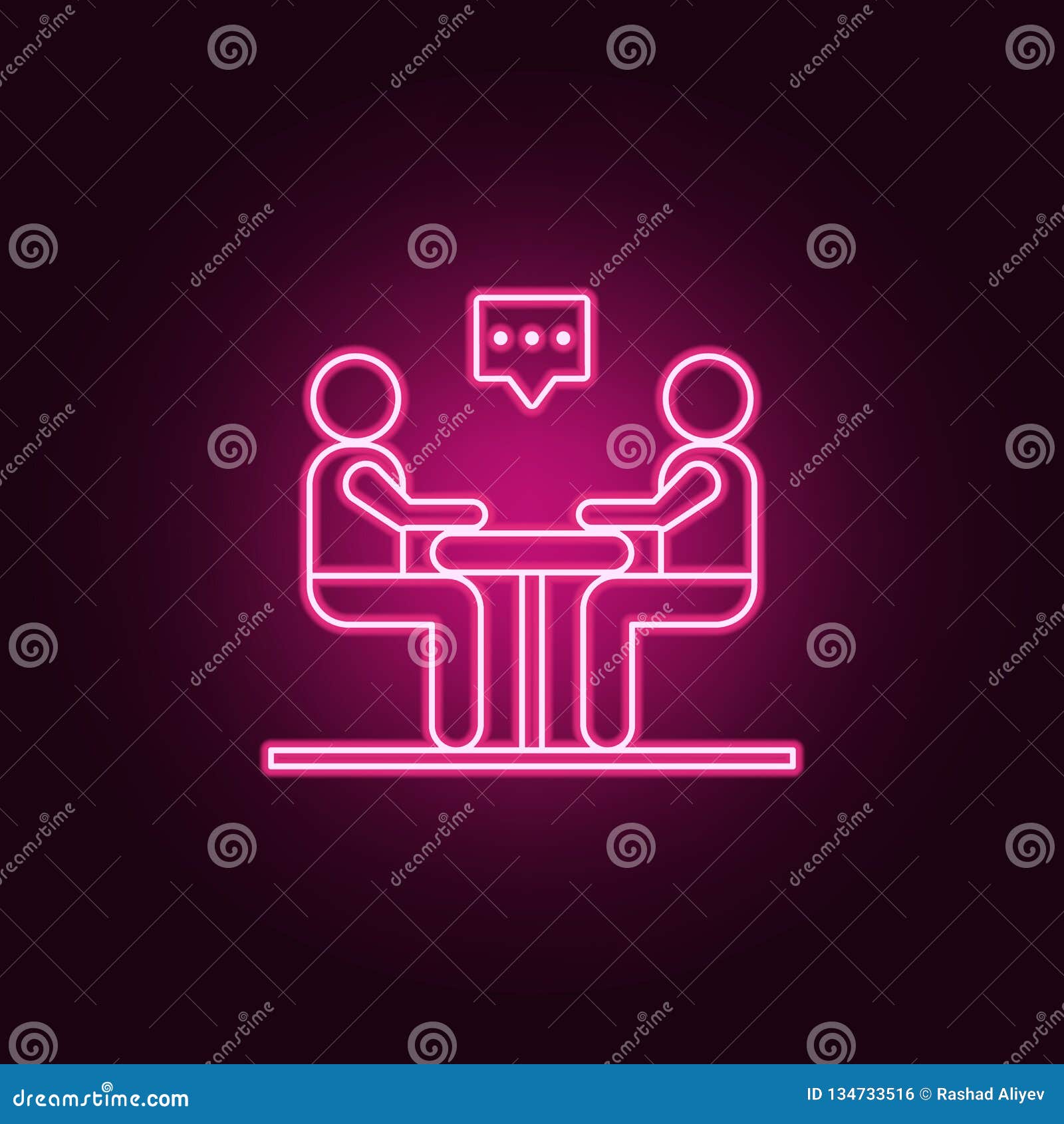 Business Communication Icon. Elements of Interview in Neon Style Icons ...
