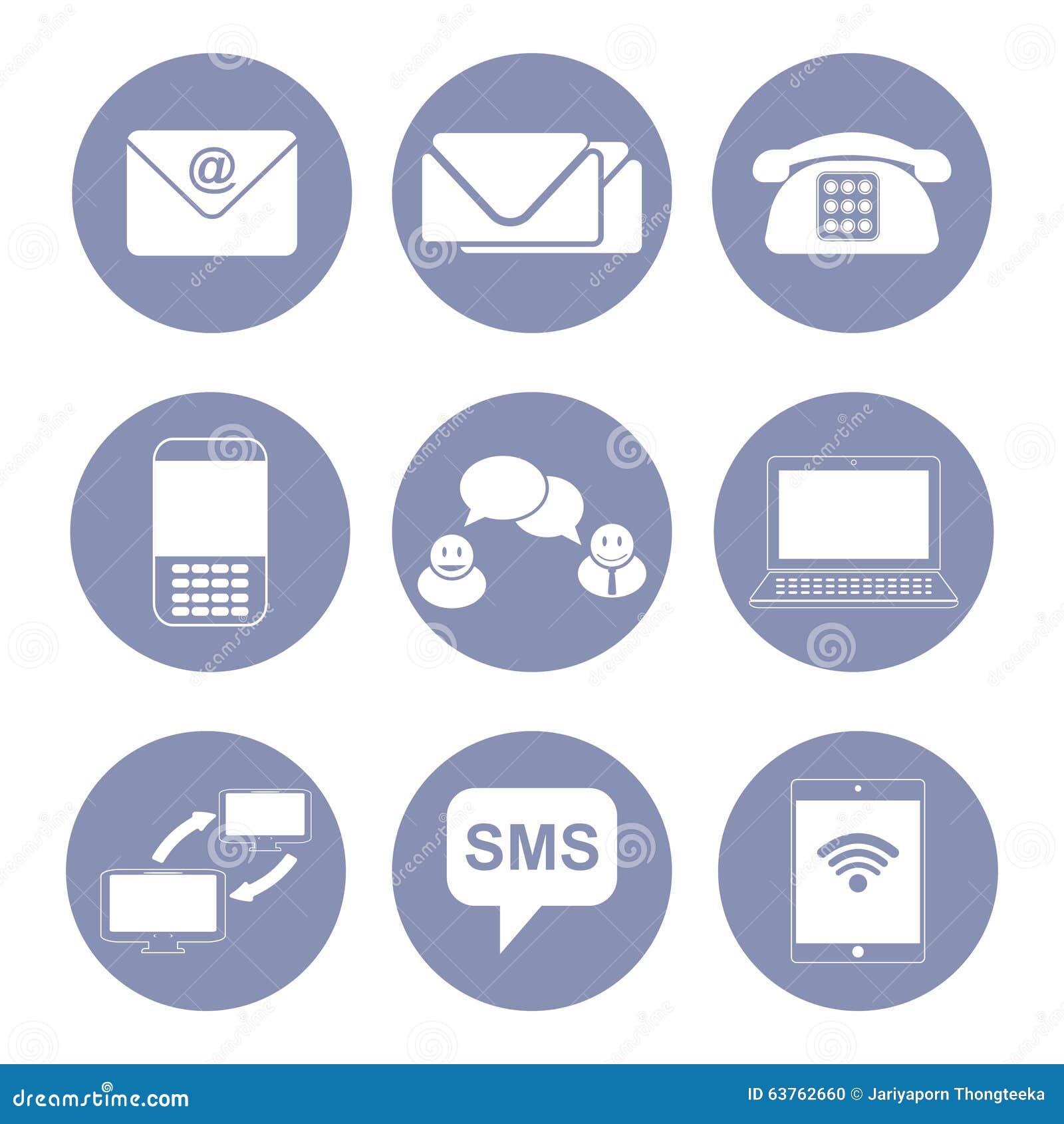 Business Communication Icon Set, Collection for Design Presentation in ...
