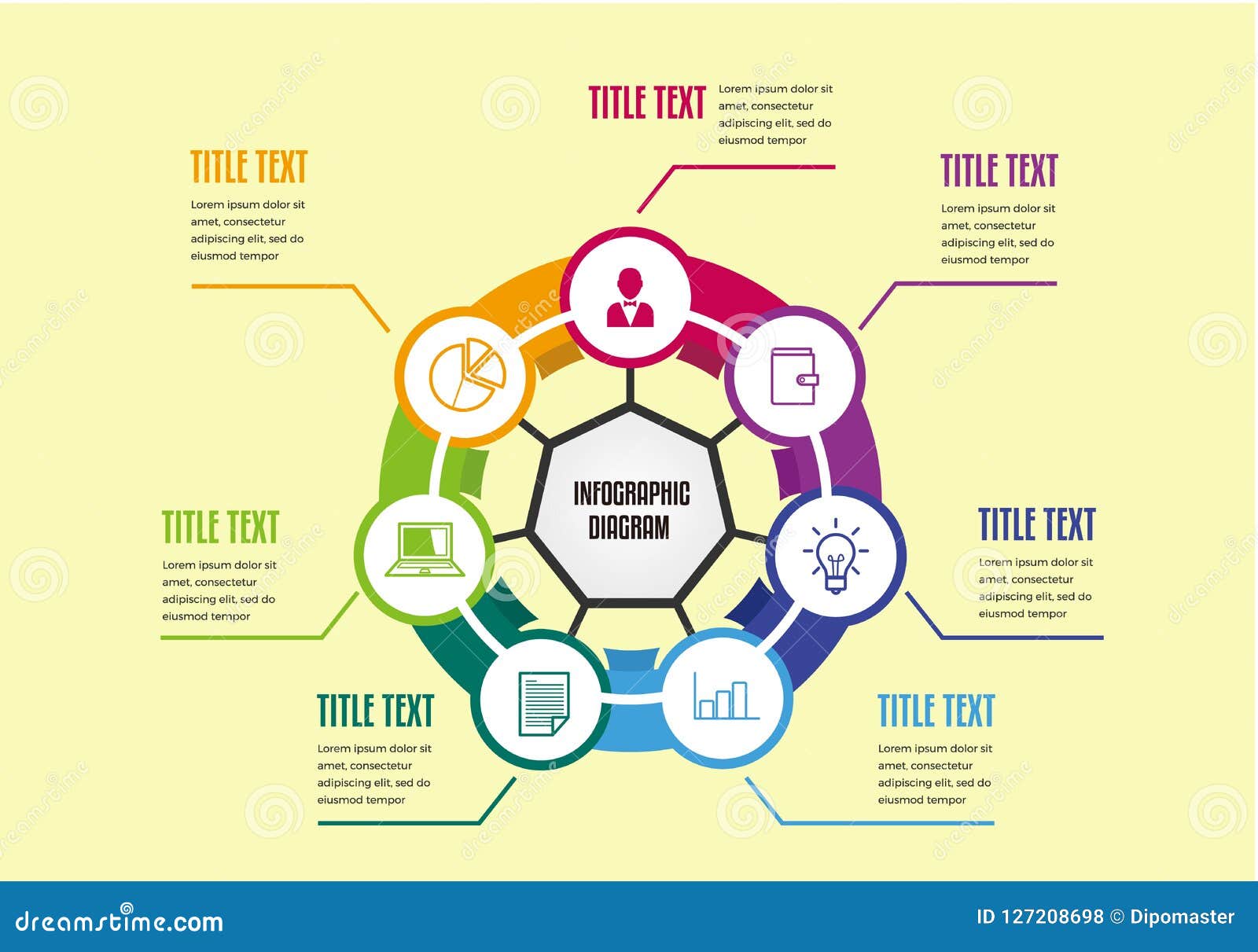 Business and Communication Infographic with Colorful Stock Illustration ...