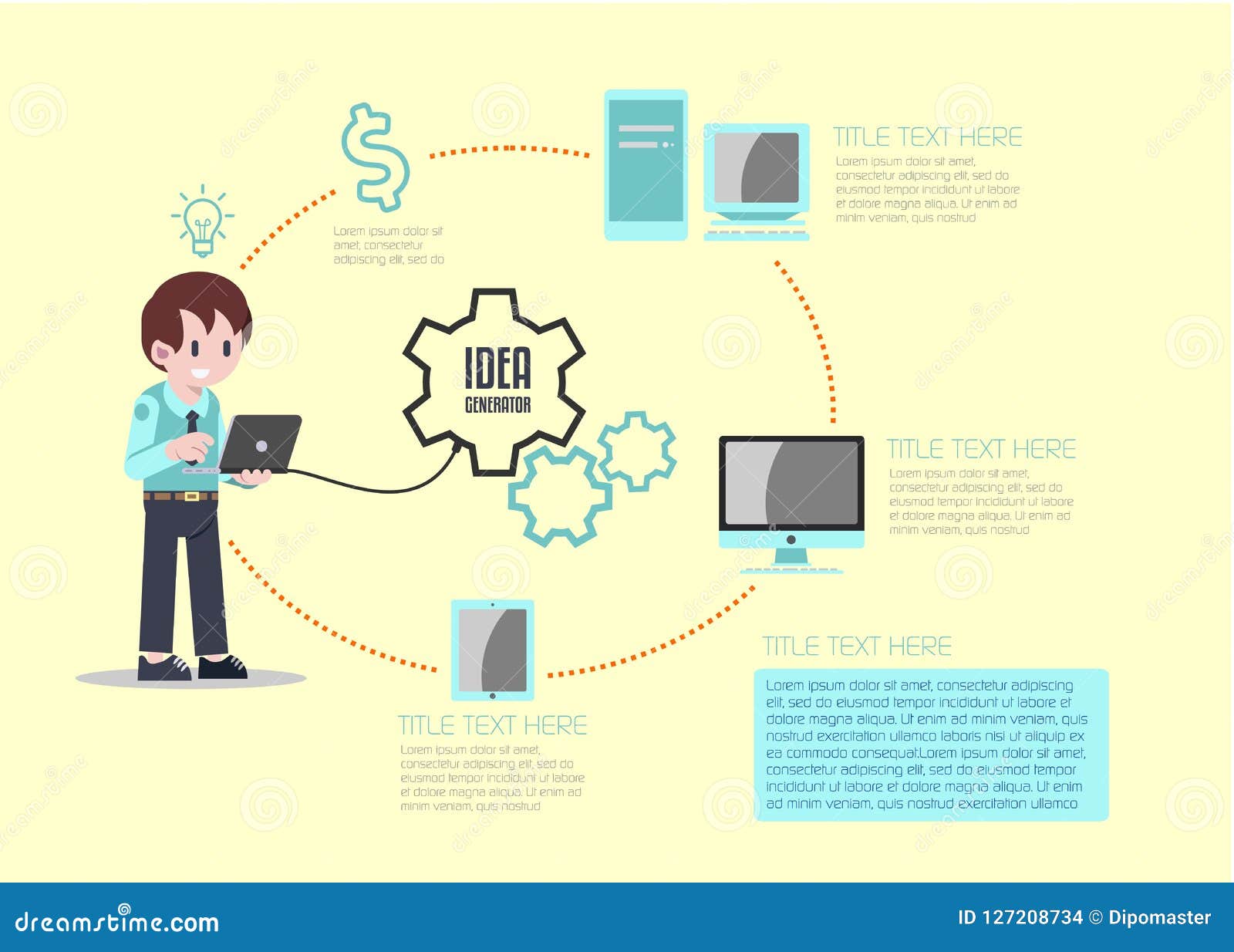 Business and Communication Infographic with Colorful Editable Vector ...