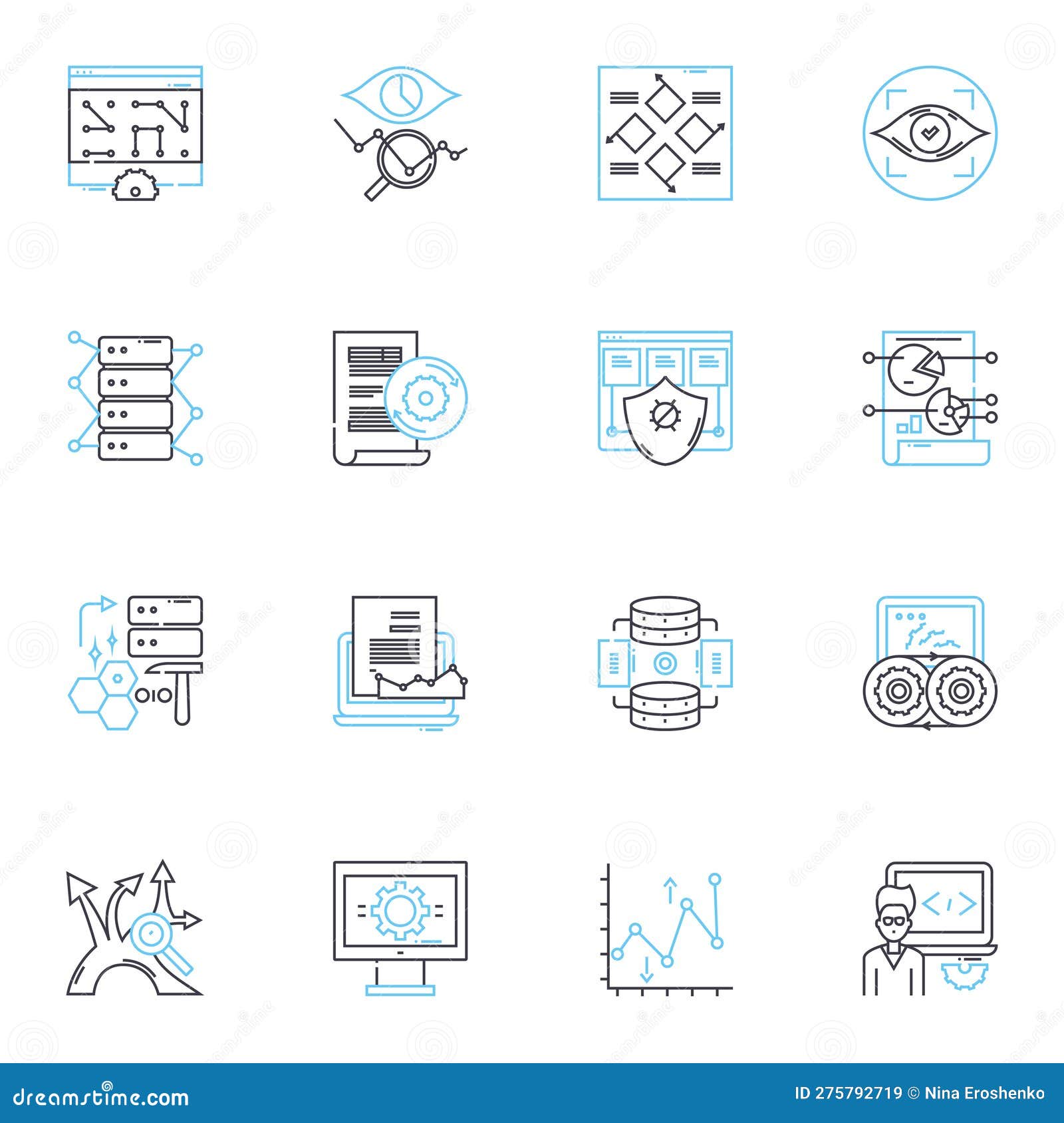 Business Communication Linear Icons Set. Communication, Messaging ...