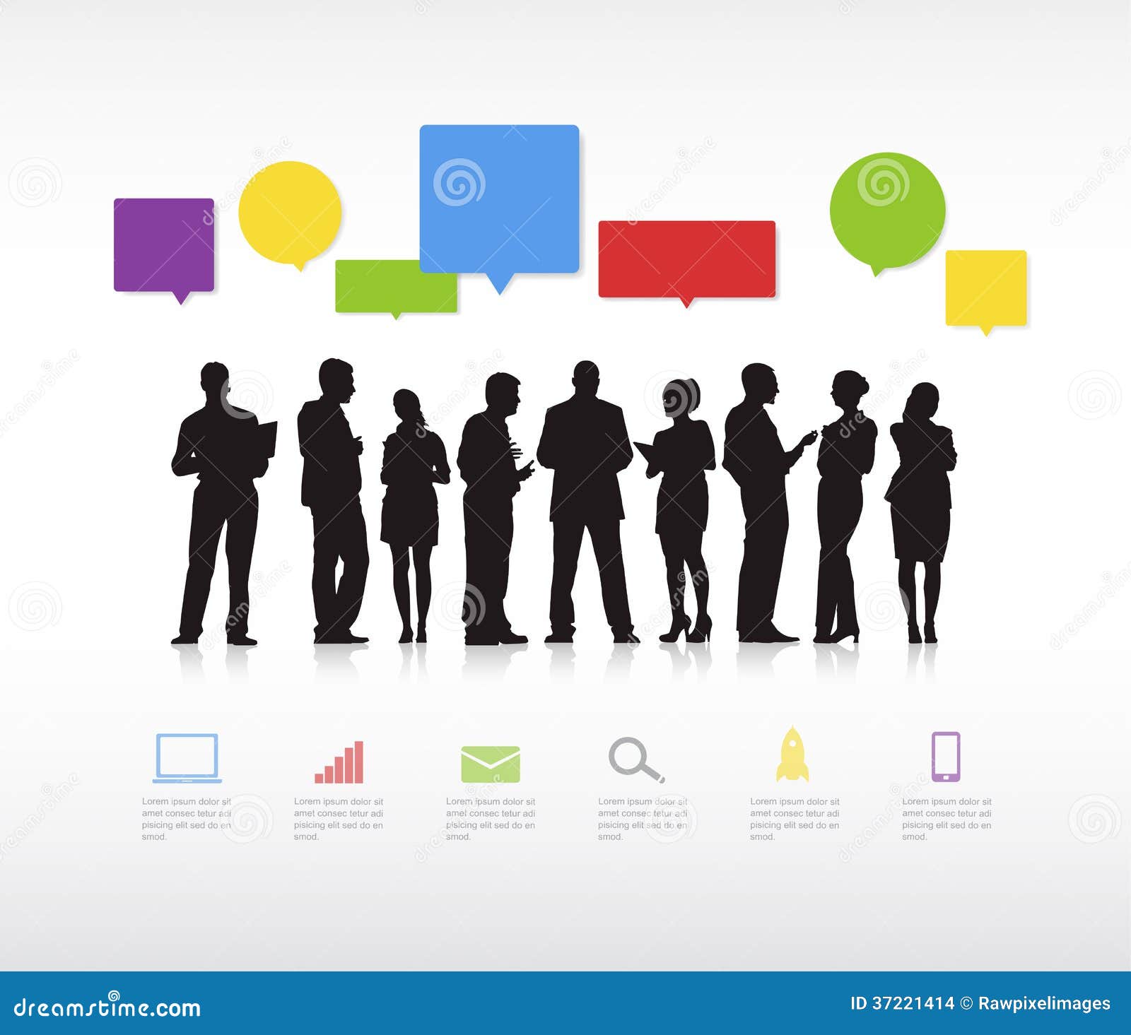 Business Communication Vector Stock Vector - Illustration of isolated ...