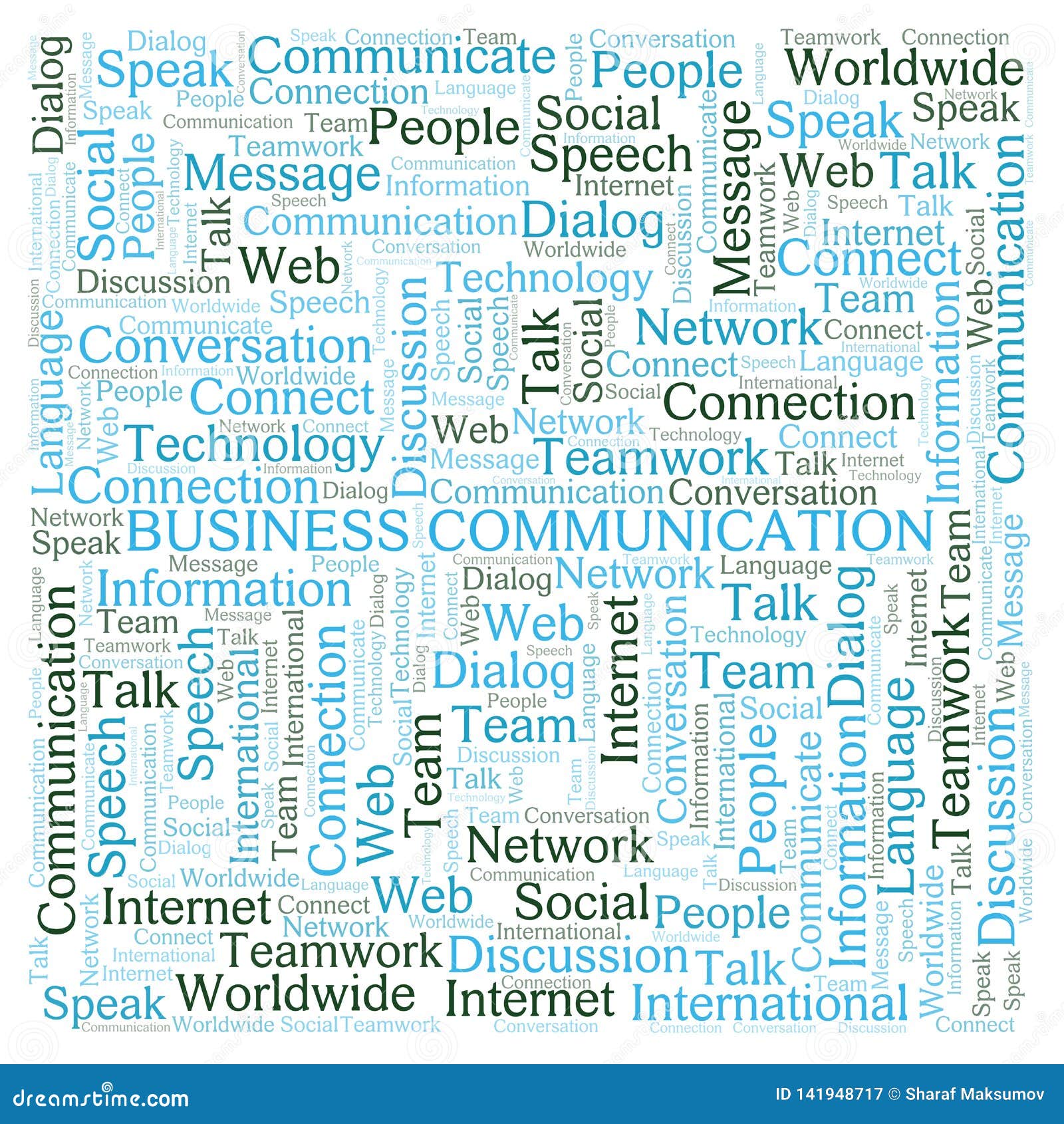 Business Communication Word Cloud Stock Illustration - Illustration of ...