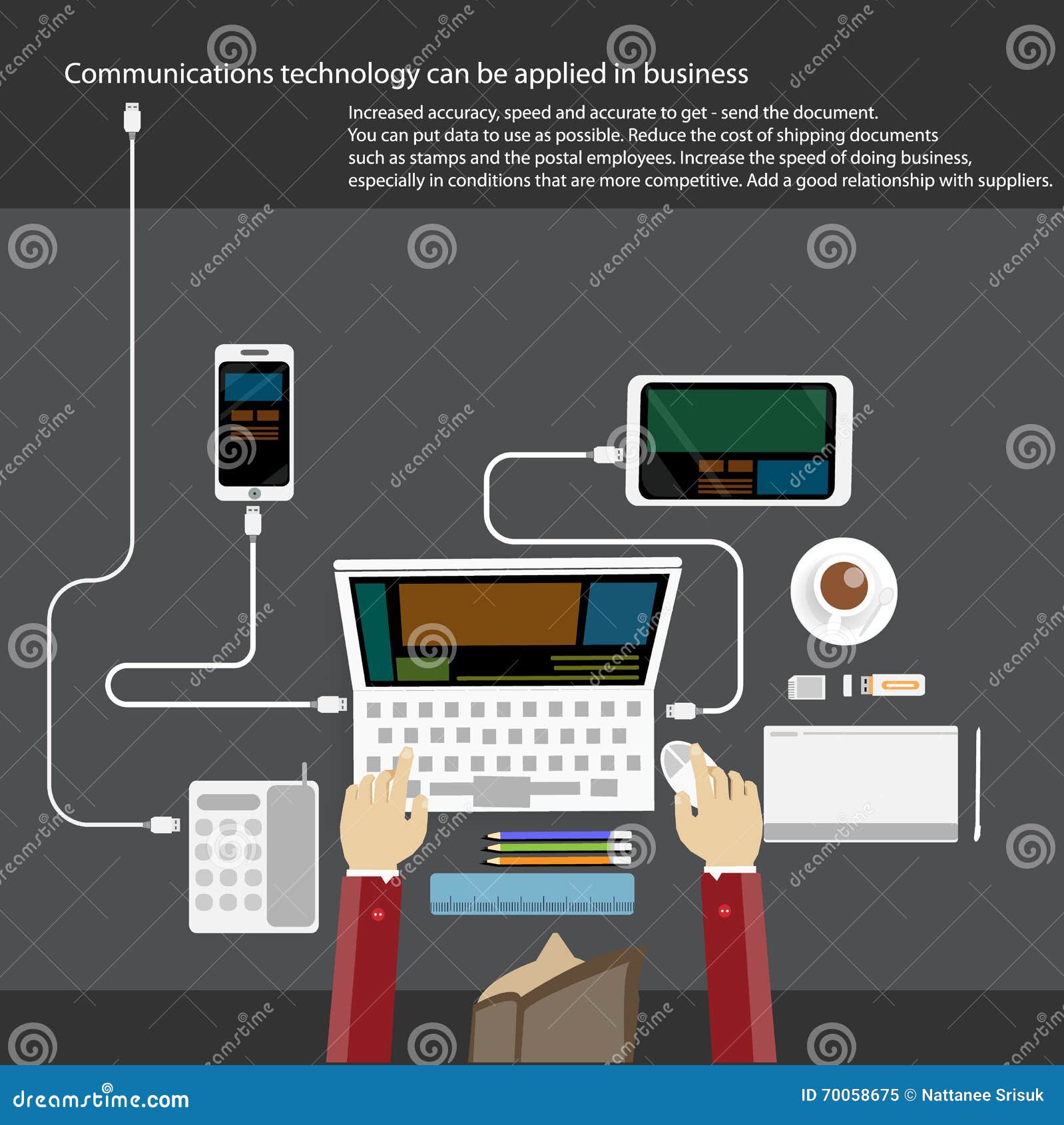 Business Communications Technology with People Hand, Digital Tablet ...