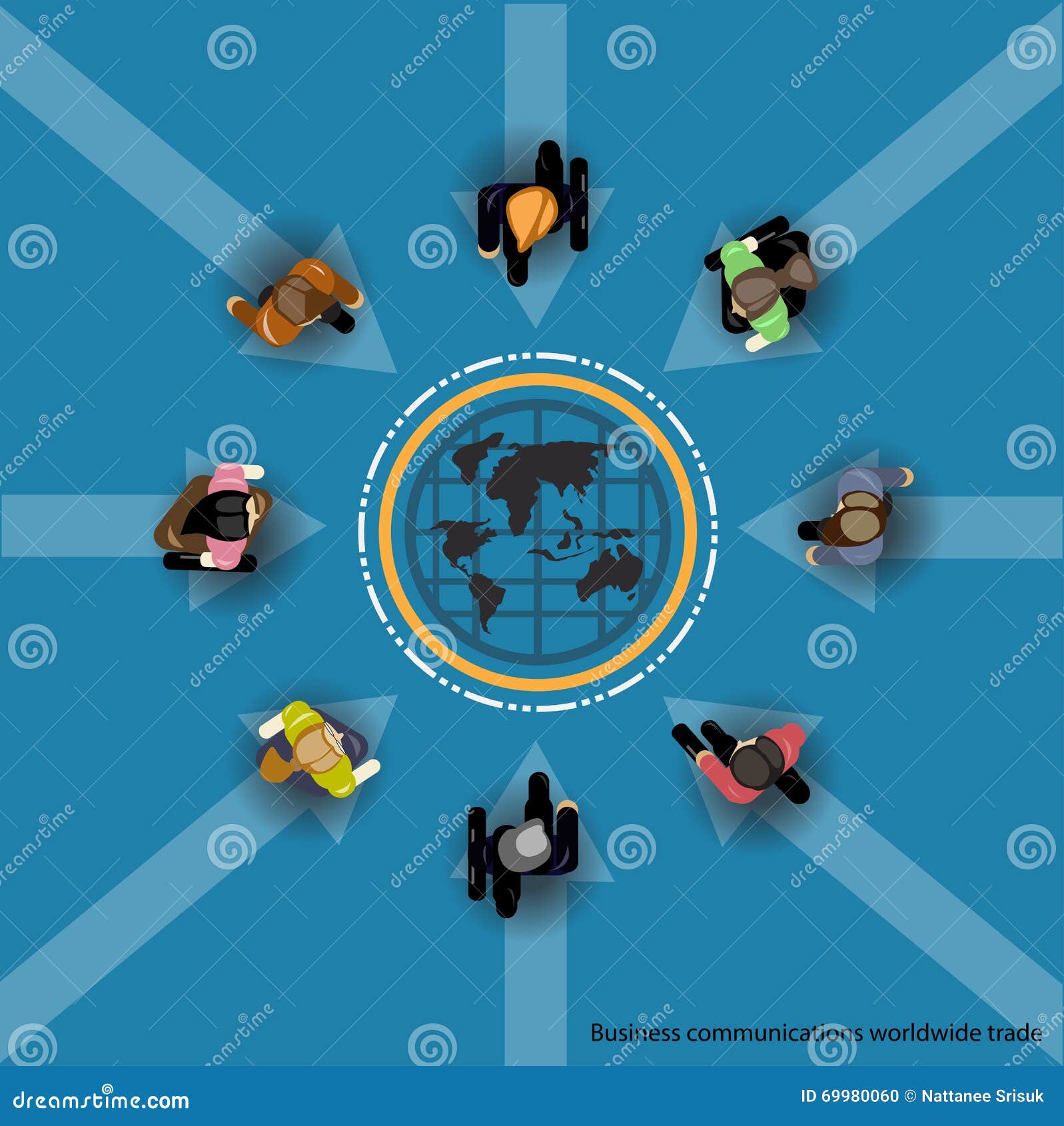 Business Communications Worldwide Trade.Vector Flat Design Stock Vector ...