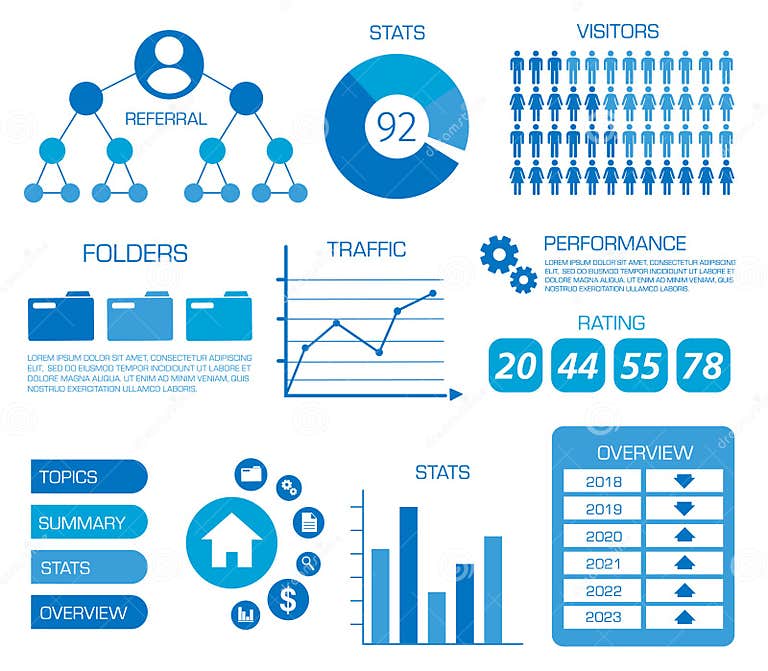 Web Stats Report Document Dashboard Design Layout Stock Vector ...