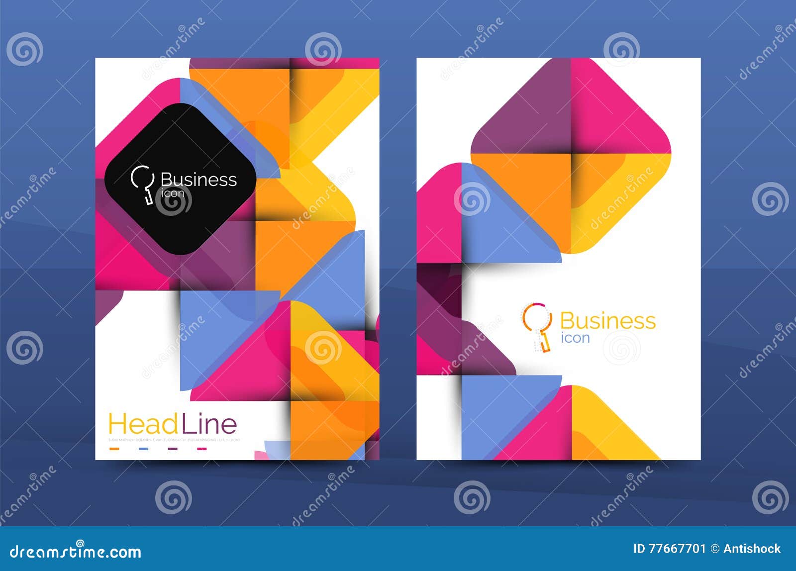 Business Company Profile Brochure Template Cartoon Vector ...