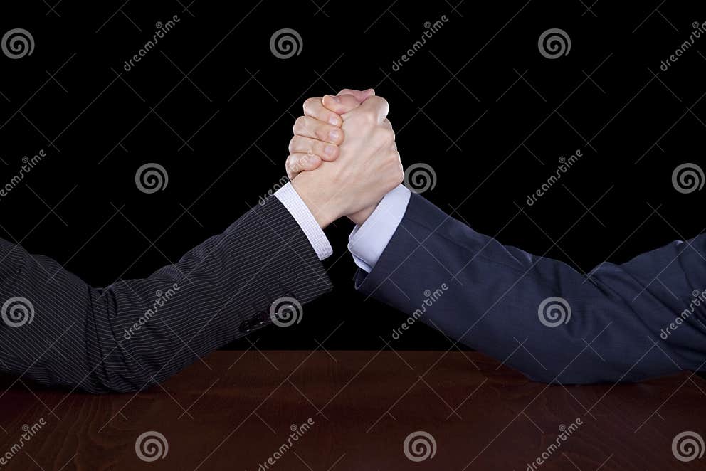 Business competition stock image. Image of fighting, handshake - 13614323