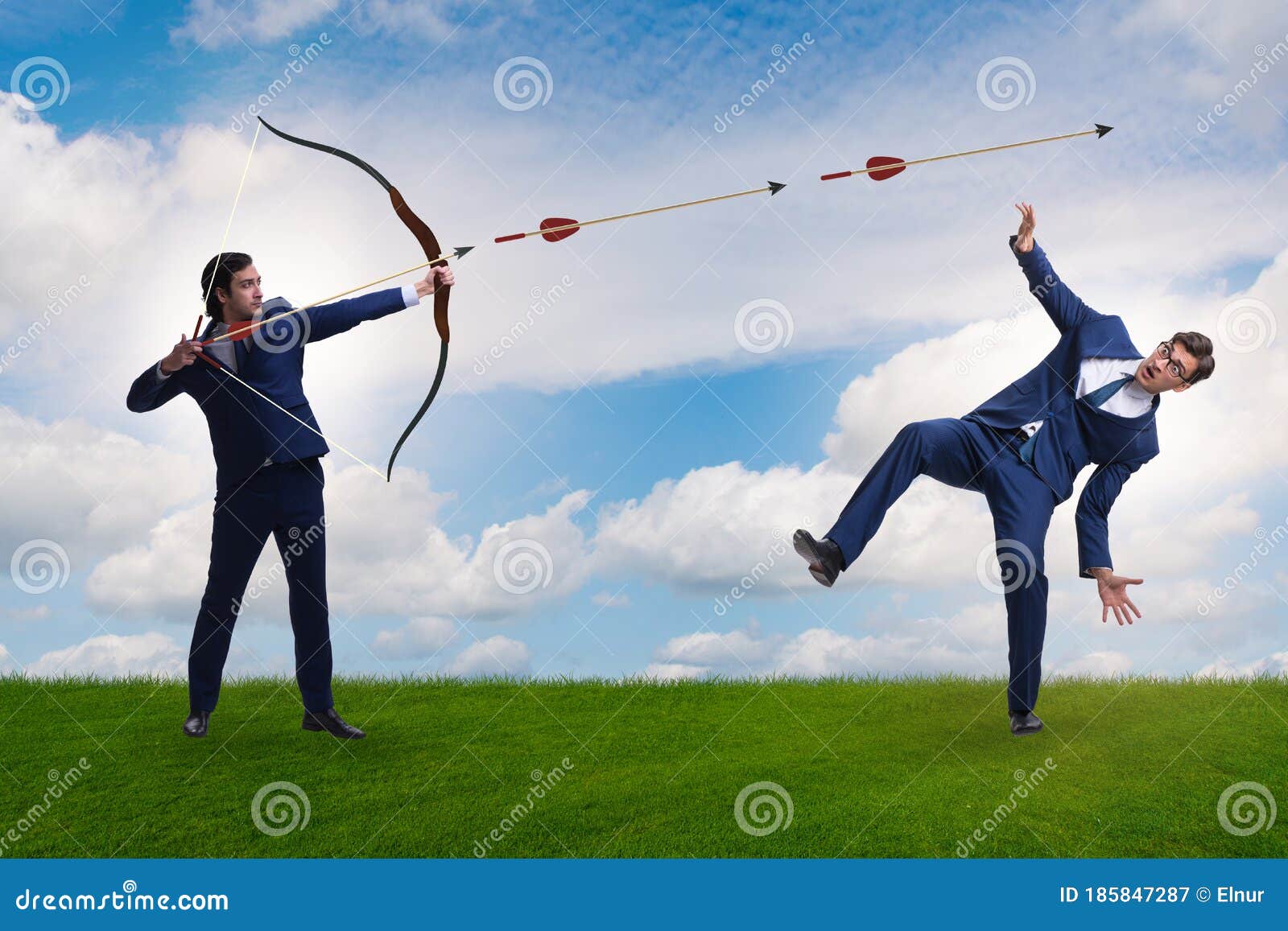 Business Competition Concept with Businessman and Bow Stock Image ...