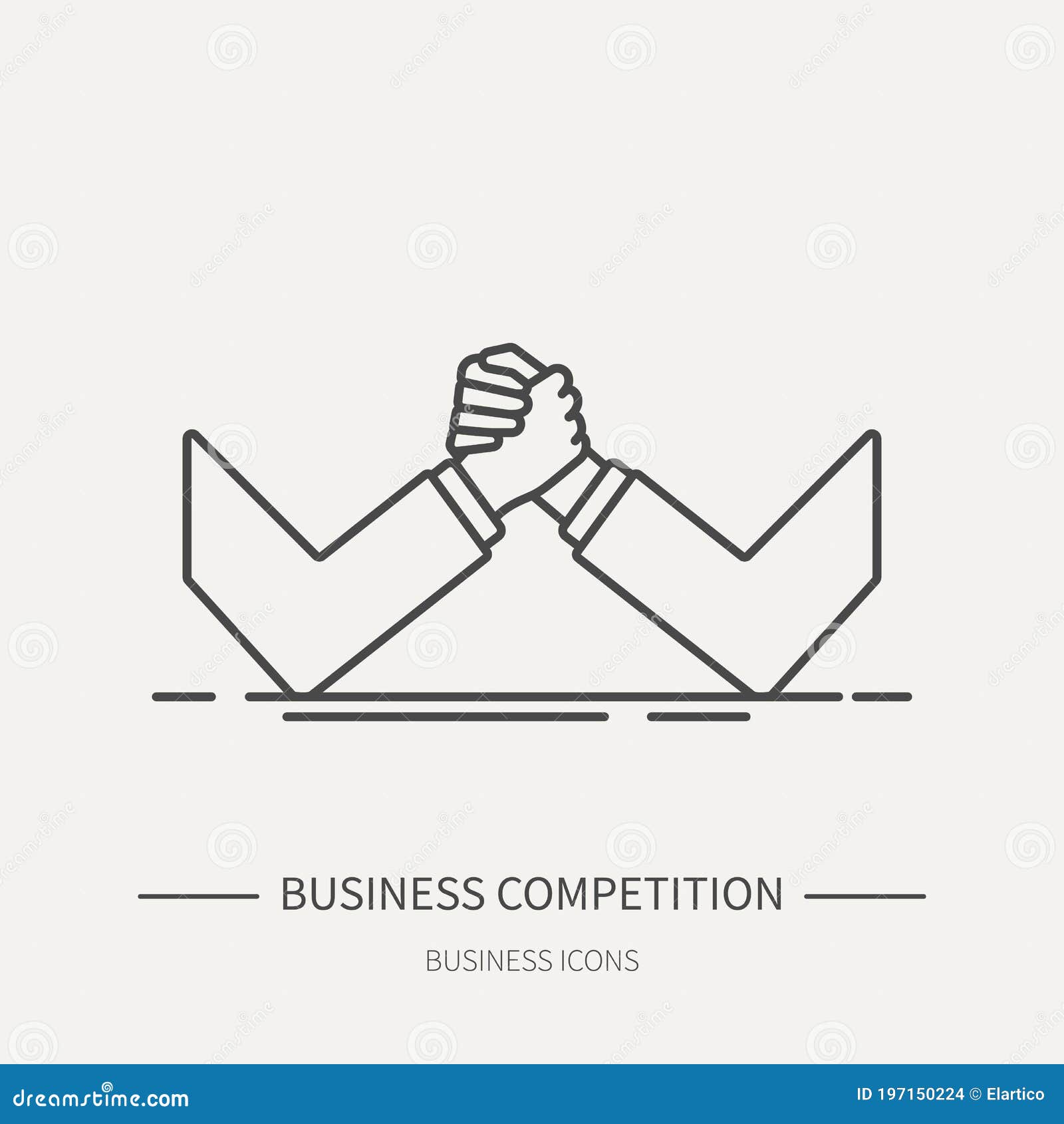 Business Competition - Business Icon in Flat Thin Line Style. Graphic ...