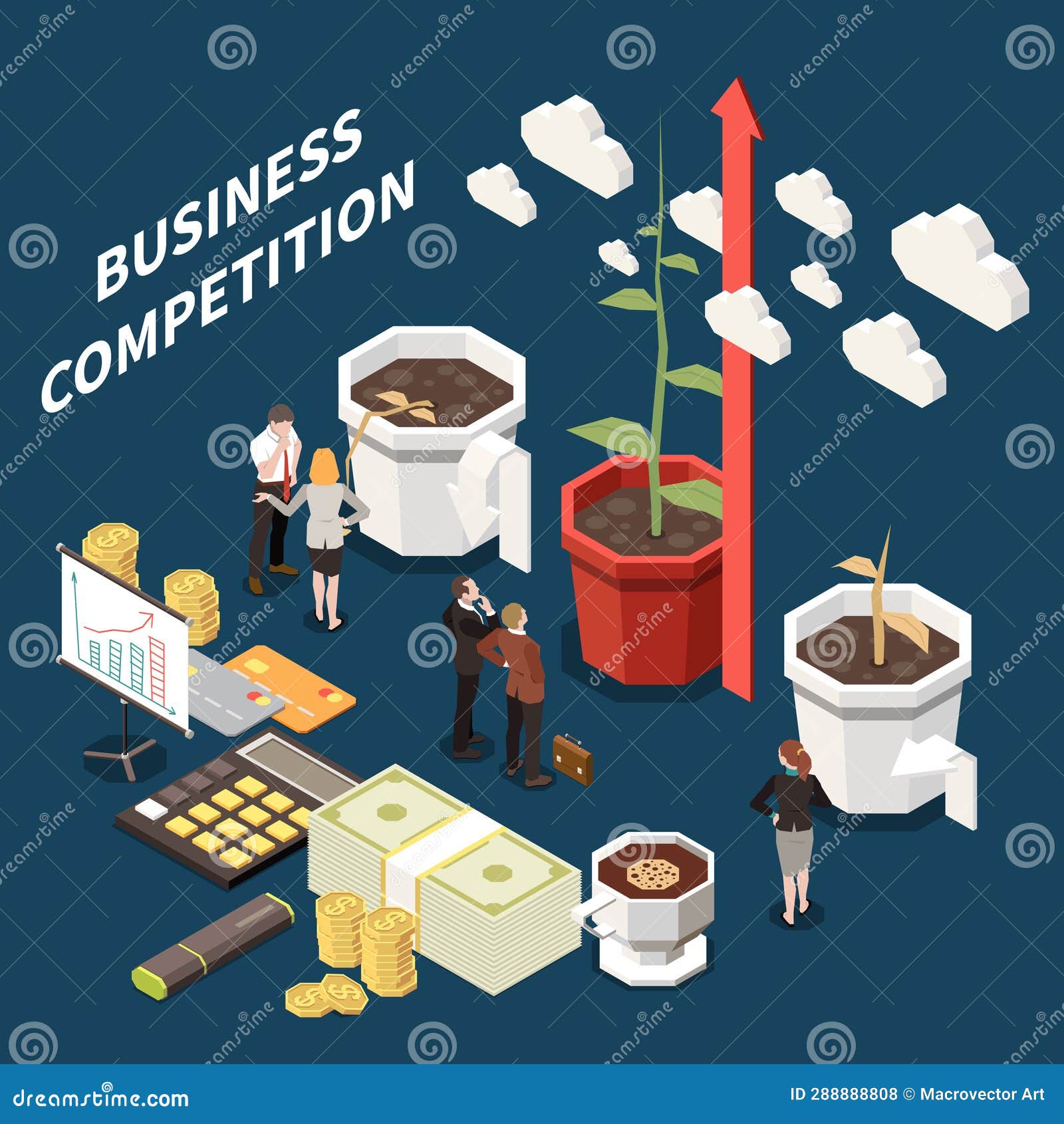 Business Competition Isometric Concept Stock Illustration ...