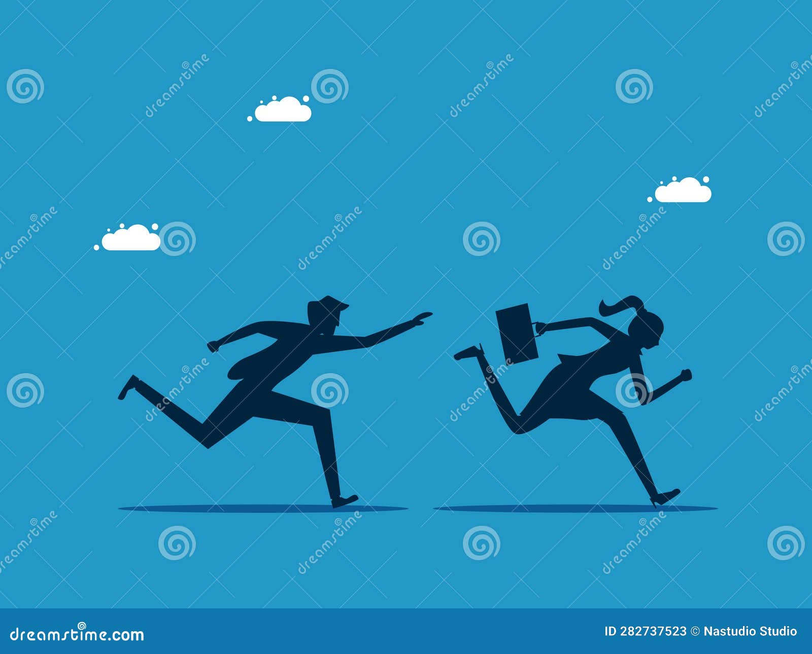 Business Competition. Men Chasing after Each Other Stock Vector ...