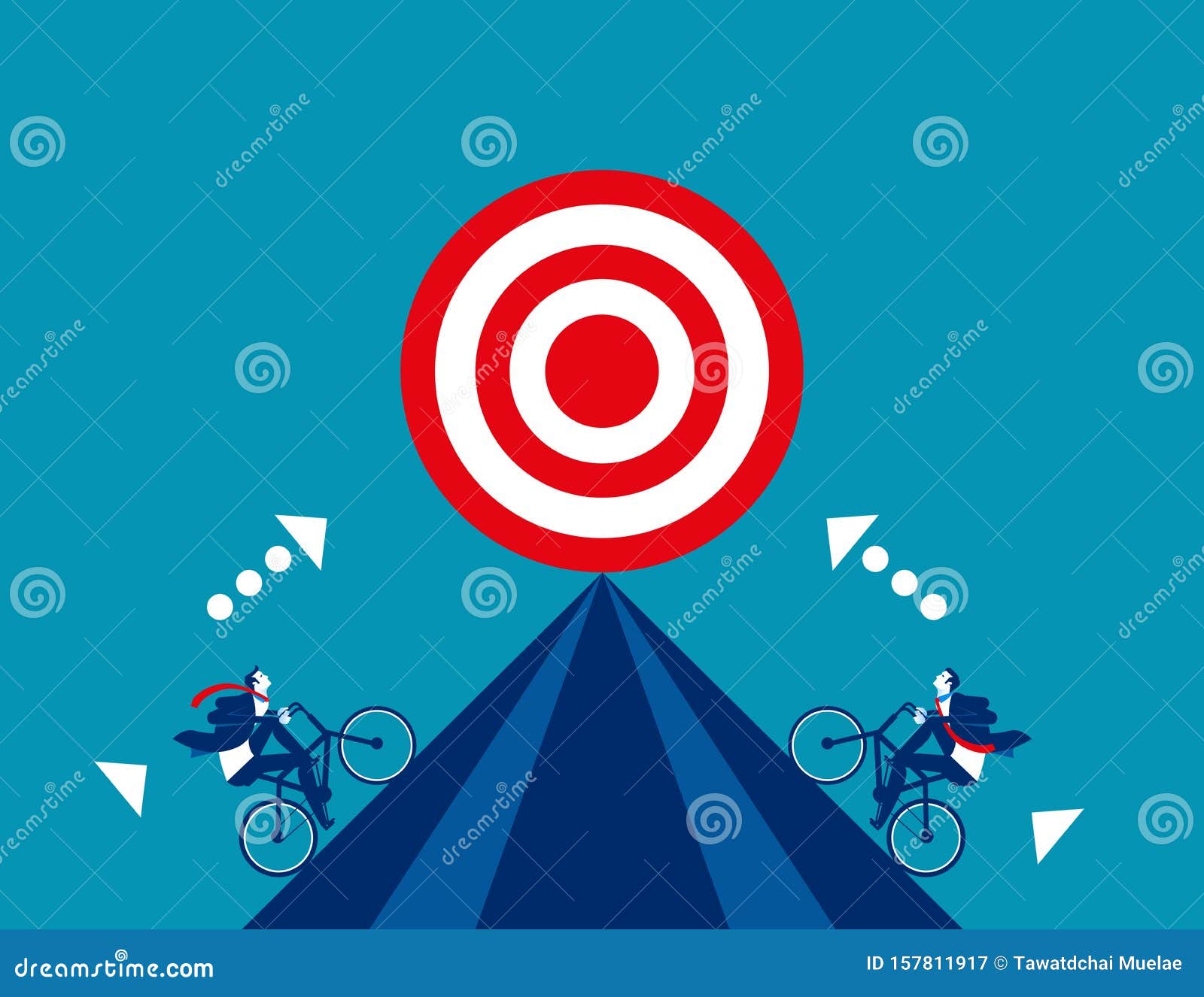 Business Competition for Target. Concept Business Vector, Bicycle ...