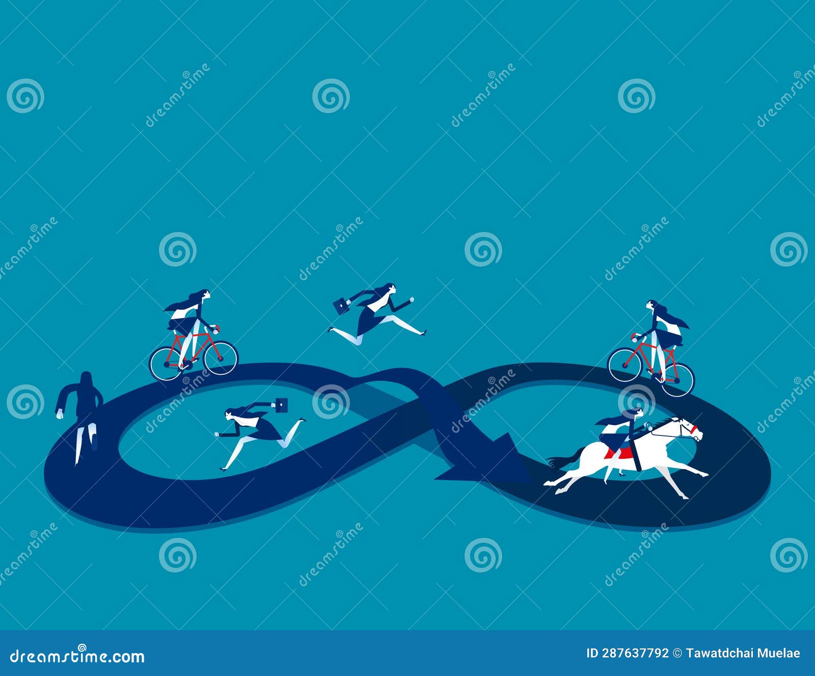 Business Competition To Success or Working Process Loop. Business ...